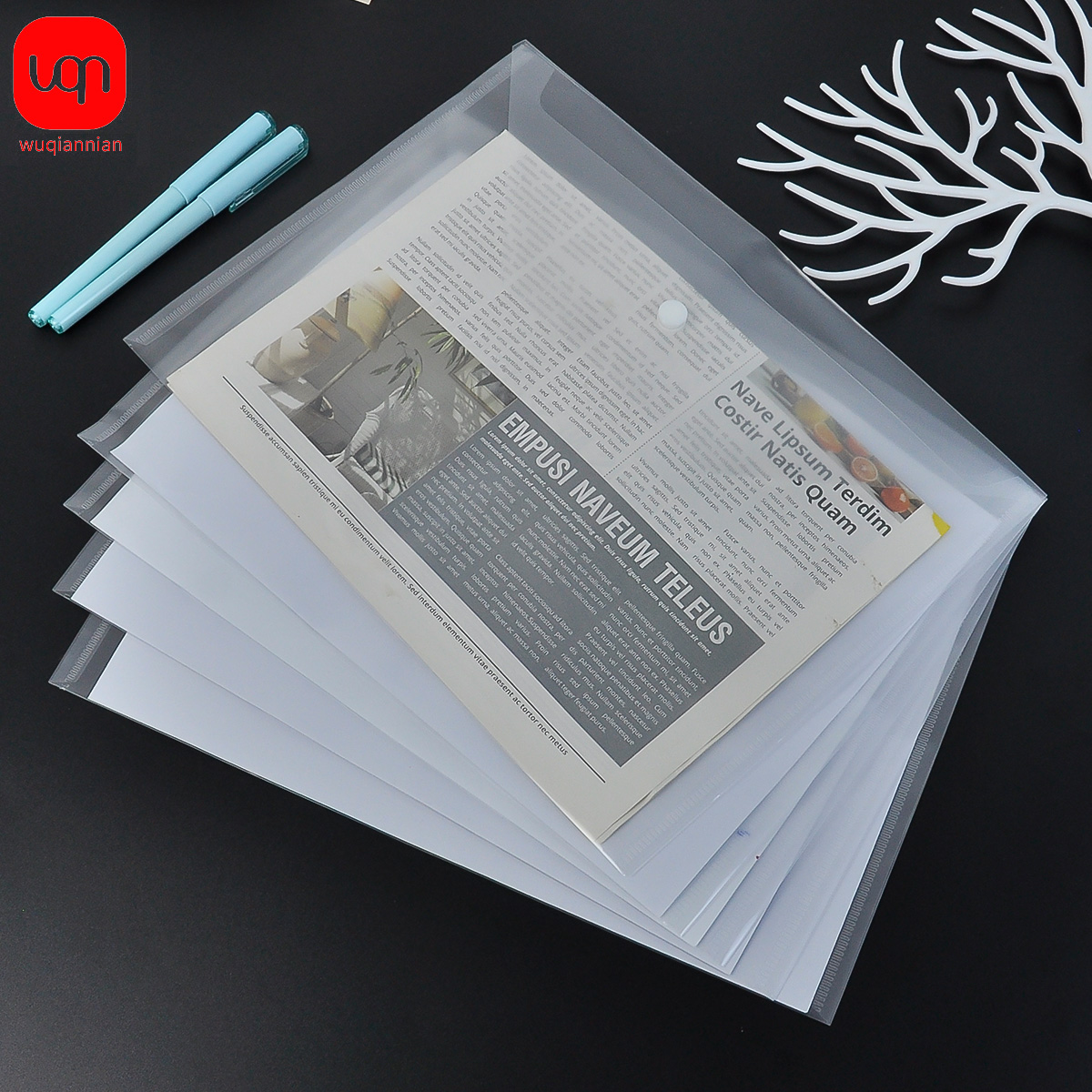 WQN-5PCS PP Plastic Envelope Clear Reusable Plastic Envelope Waterproof ...