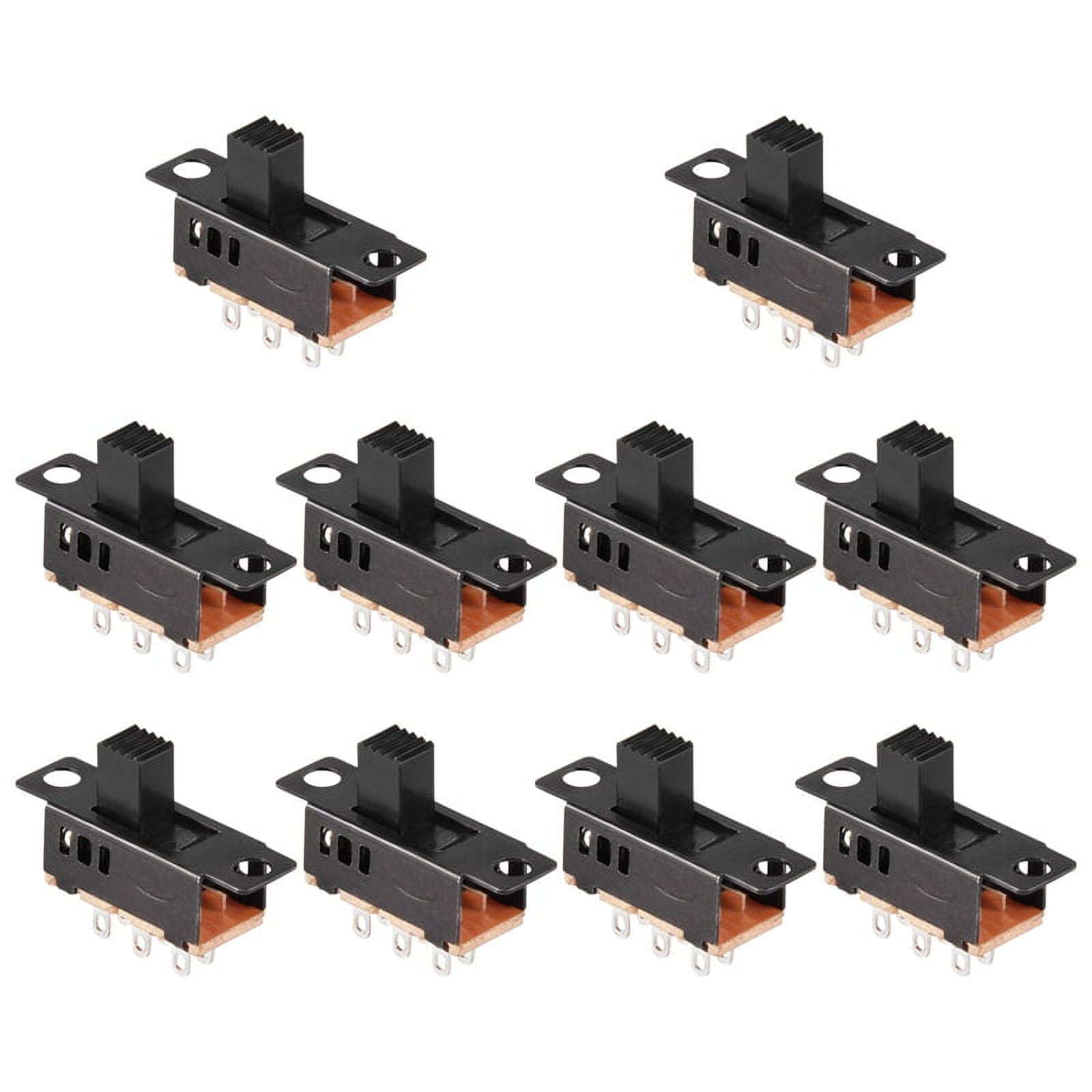 WQNZMADO 10Pcs High Knob 6 Pin 3 Position DPDT Panel Slide Switch 0.5A ...