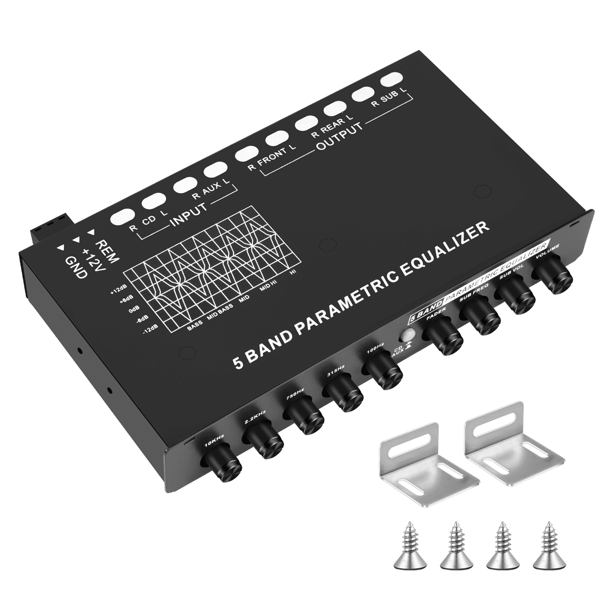 WQNZMADO 5-Band Car Audio Equalizer, Adjustable 5 Bands EQ Car ...