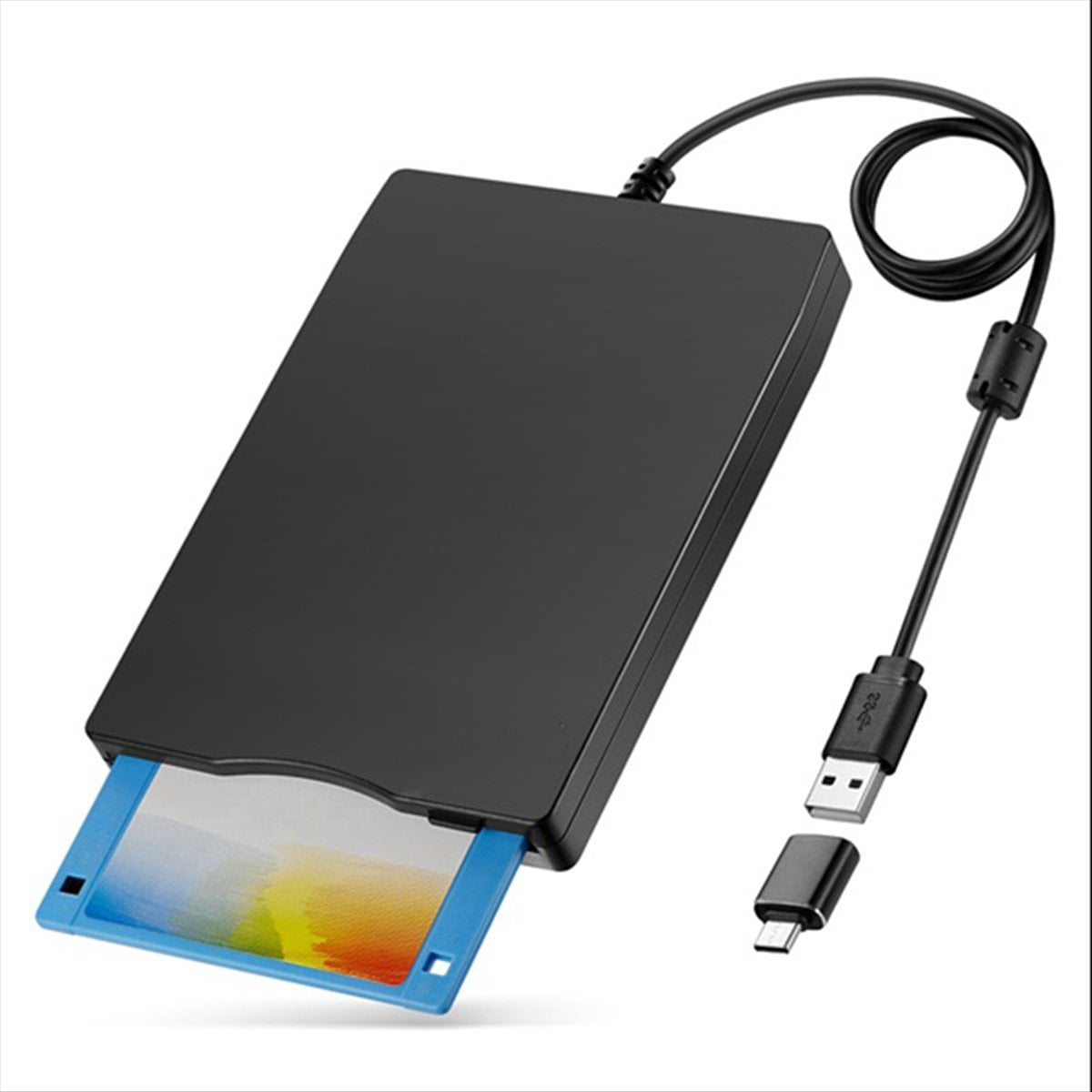 WQNZMADO Floppy Disk Reader 3.5 Inch External USB Type A&C Floppy Disk ...