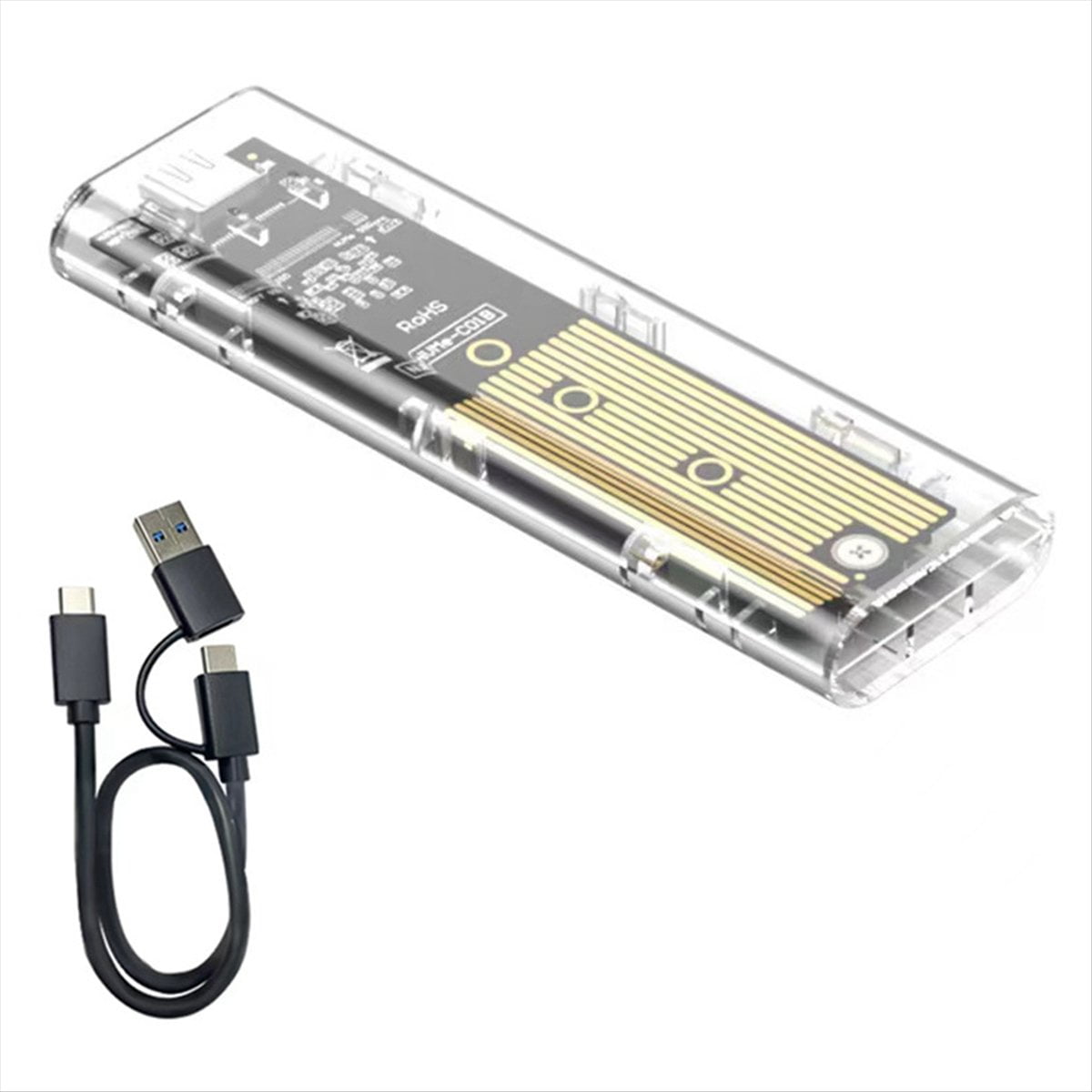 WQNZMADO M.2 NVMe SSD Enclosure USB 3.2 Gen 2 10 Gbps Transparent ...