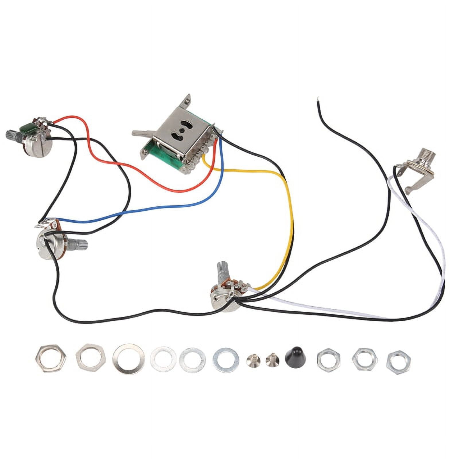 WQNZMADO Pots For Strat Guitar PreWired 1 Volume 2 Tone Control 5 Way ...