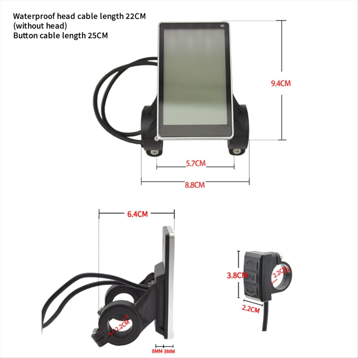 WQNZMADO Universal Electric Bike LCD Display Screen E-Scooter M5 Panel ...