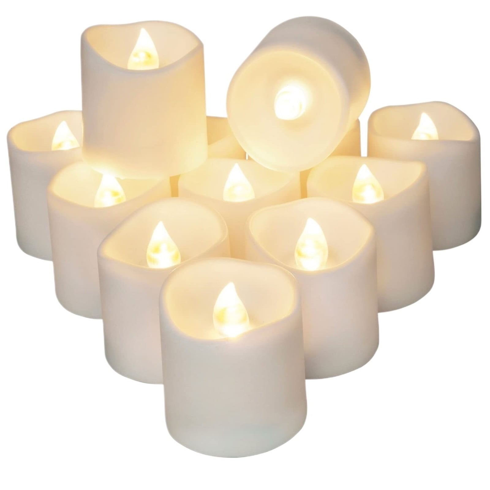 WQQ 12-pack of timed flameless LED scented candles with 18-hour shut ...