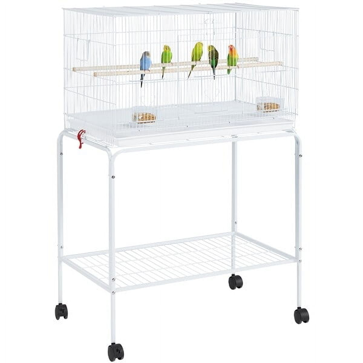 WQQi 47'' Flight Cage with Rolling Stand Extra Space Slide-out Tray for ...