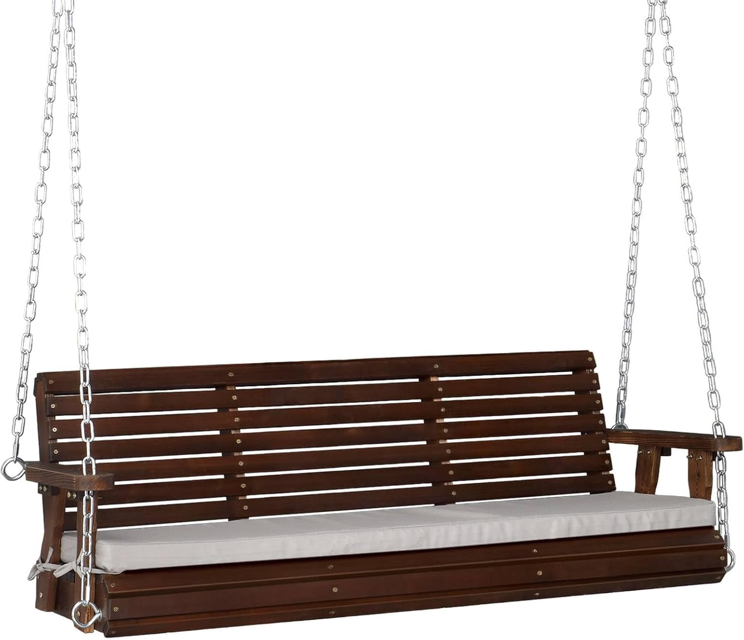 WQQi Heavy Duty 880 LBS Patio Wooden Porch Swing Outdoor with Extra ...