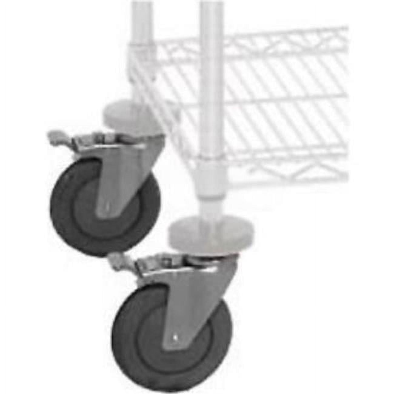 WR-00H Caster Kit for 4 Swivel Chrome Wire Shelving with 2 Brakes ...