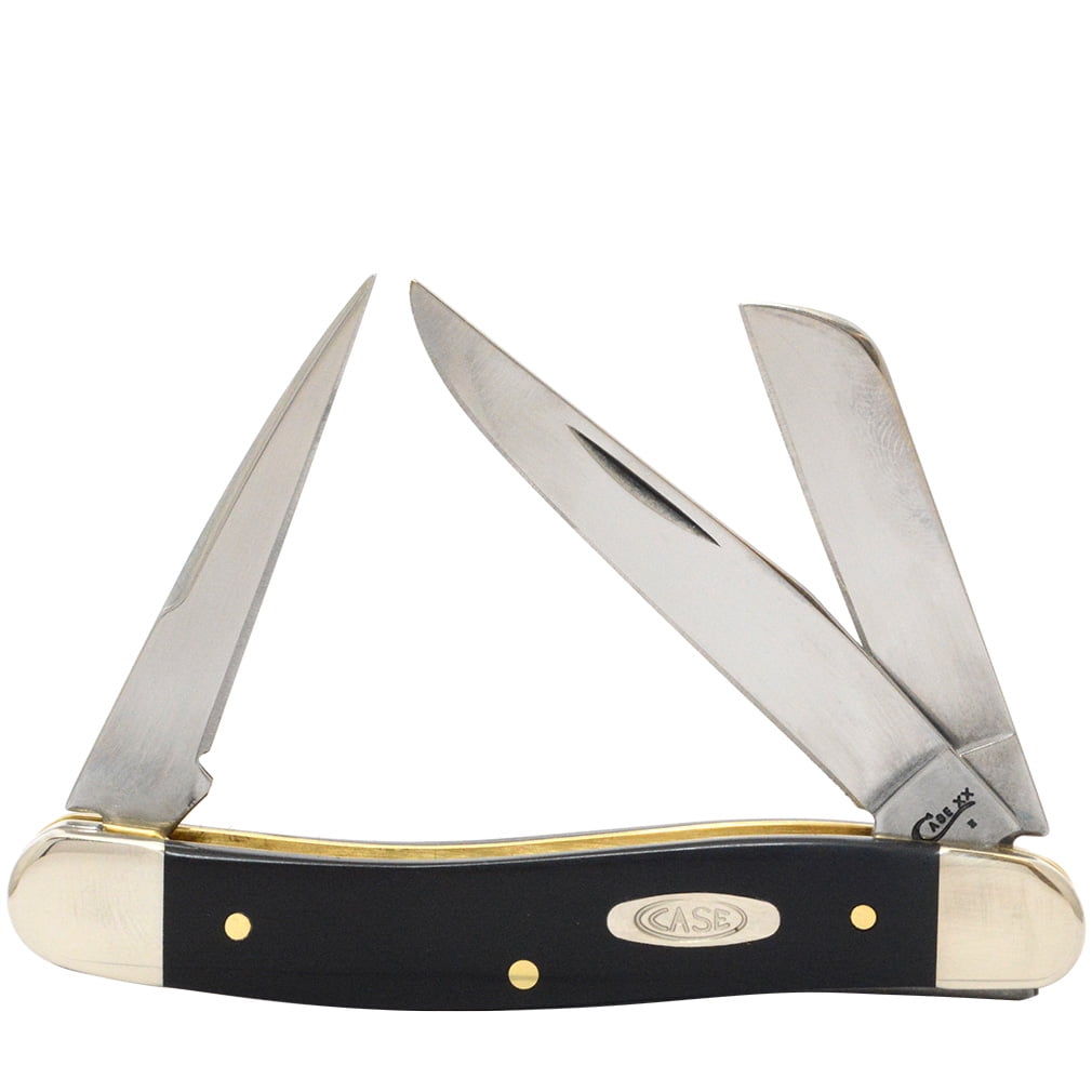 WR Case XX Pocket Knife 22516 BLACK SYNTHETIC SMOOTH CV MEDIUM STOCKMAN ...