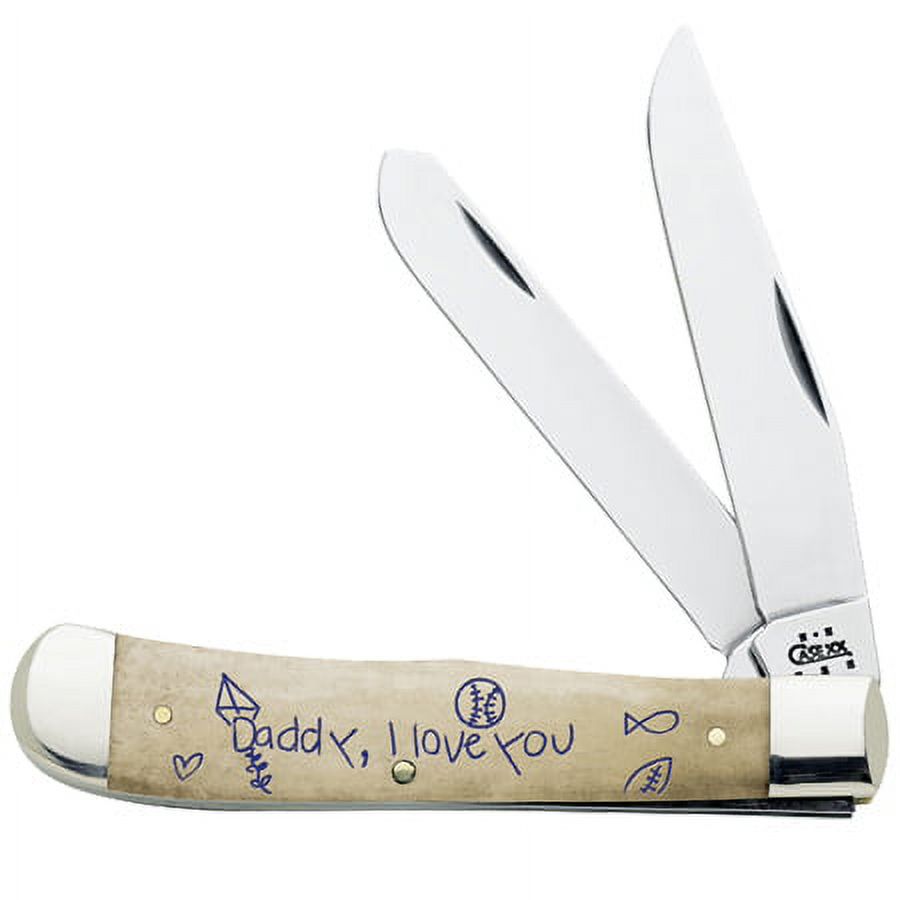 WR Case XX Pocket Knife 6455 NATURAL SMOOTH BONE I LOVE YOU DADDY ...