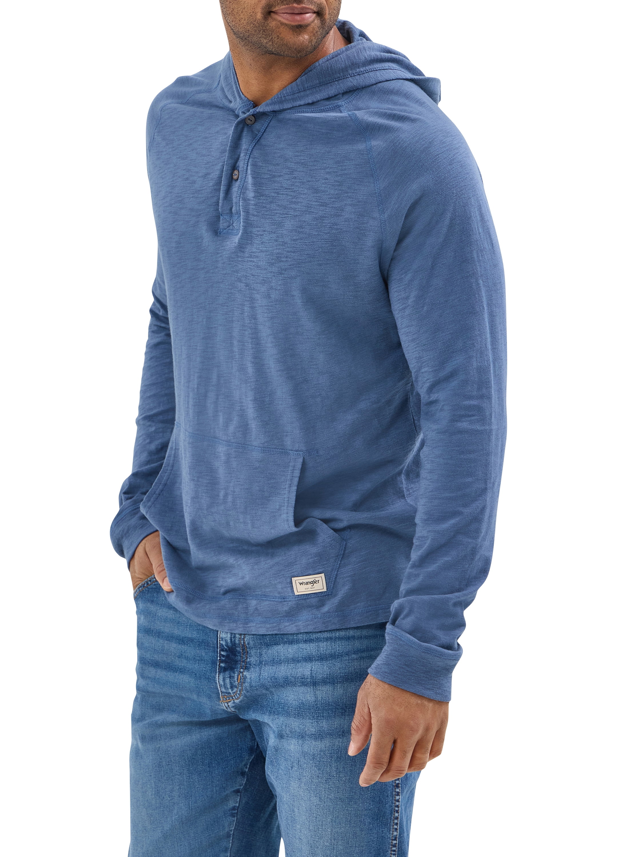 Wrangler Men's Hooded Pullover, Regular Fit, Long Sleeve, Kangaroo ...