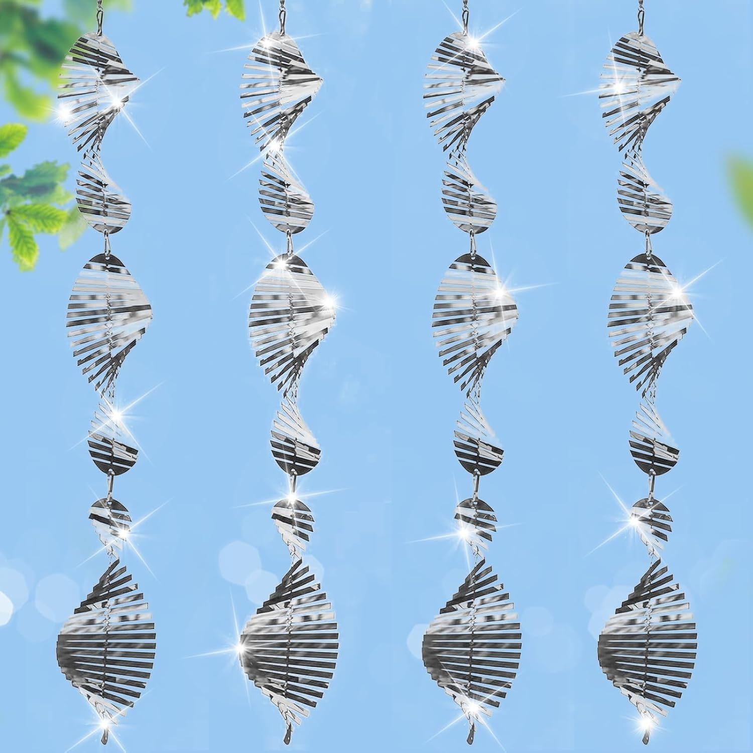 WR Stainless Steel Bird Deterrents for Outside,3D Wind Spinners Outdoor ...