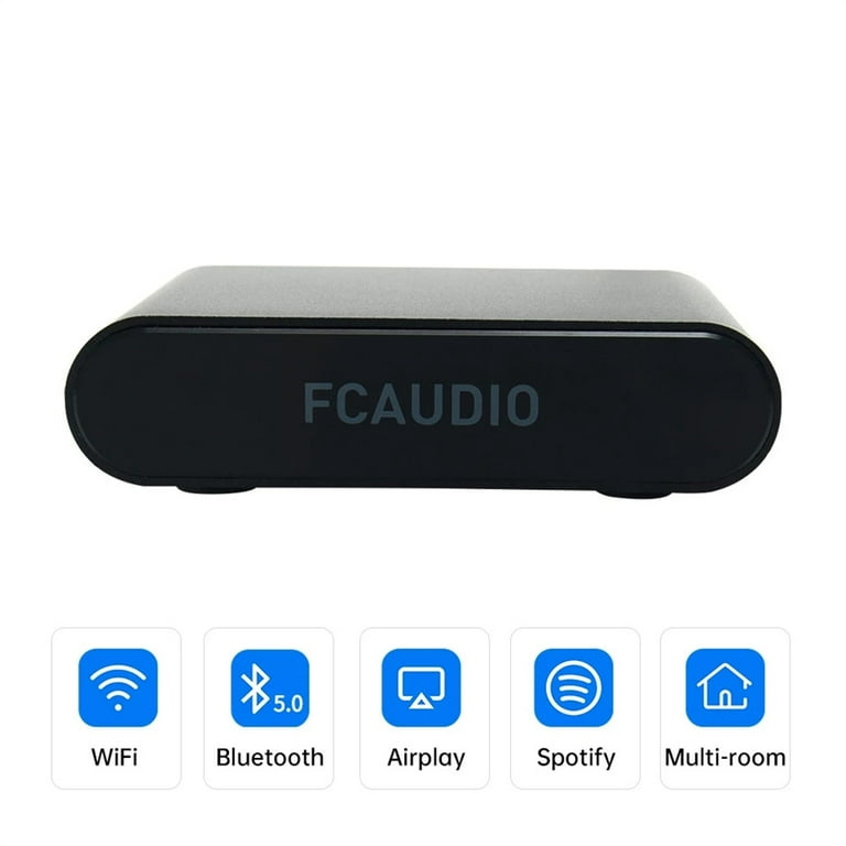 EGOLDEN WR10 WiFi and Bluetooth 5.0 HiFi Stereo Audio Receiver Adapter with Spotify AirPlay DLNA Internet Radio Multiroom Free App Size 108mm 75mm 26mm