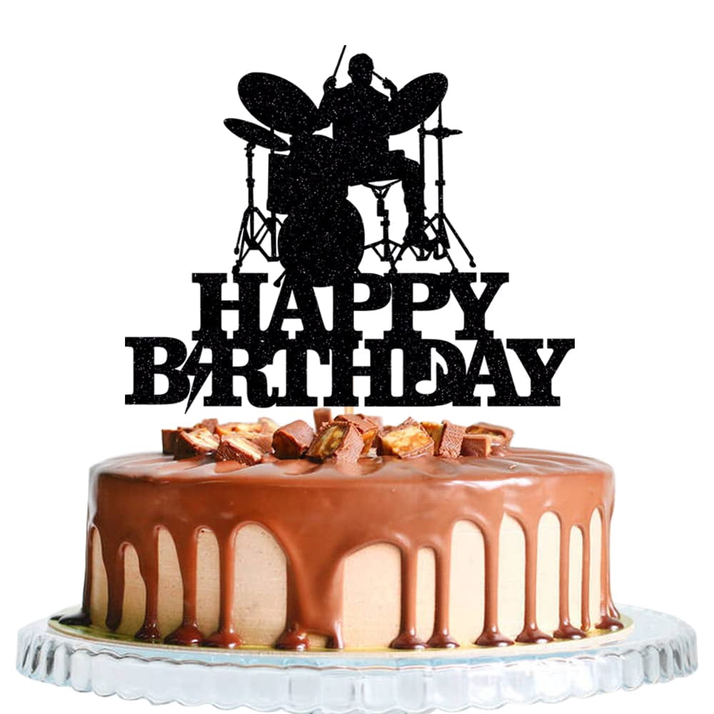 WRACKKIAR Drum kit Happy Birthday Cake AIS1 Topper-Drum Set Cake Topper ...