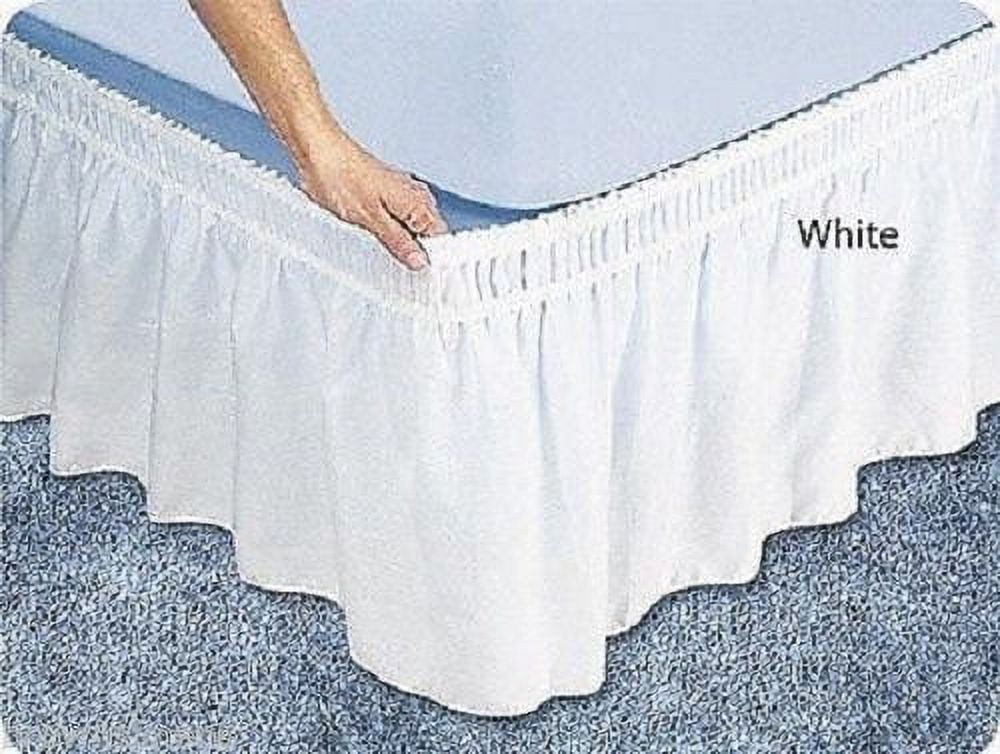 WRAP AROUND DUST RUFFLE, COTTON BLEND BED SKIRT, 14 INCH DROP, QUEEN ...
