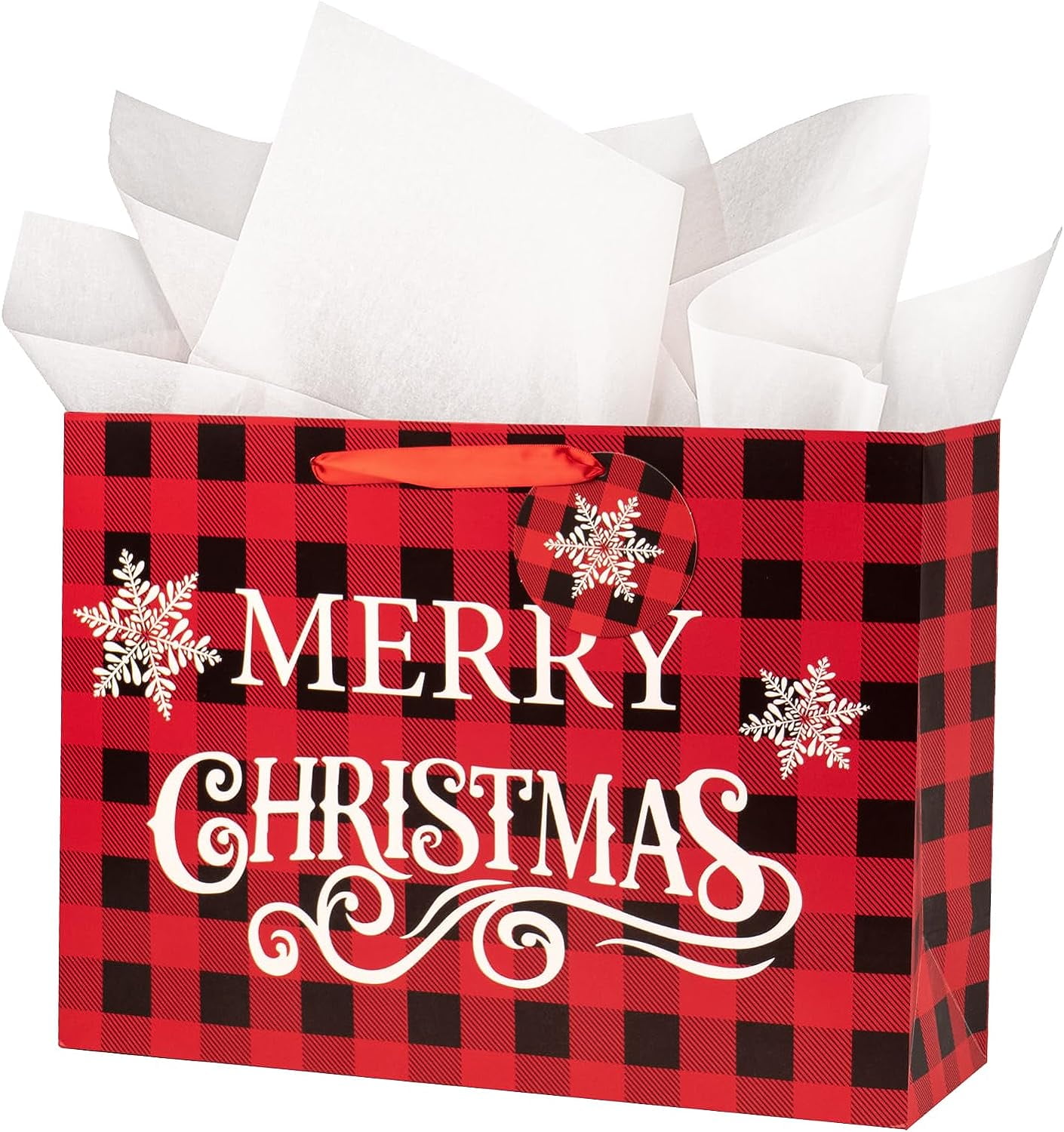 WRAPAHOLIC 16" Christmas Assorted Gift Bag Bundle with Tissue Paper ...