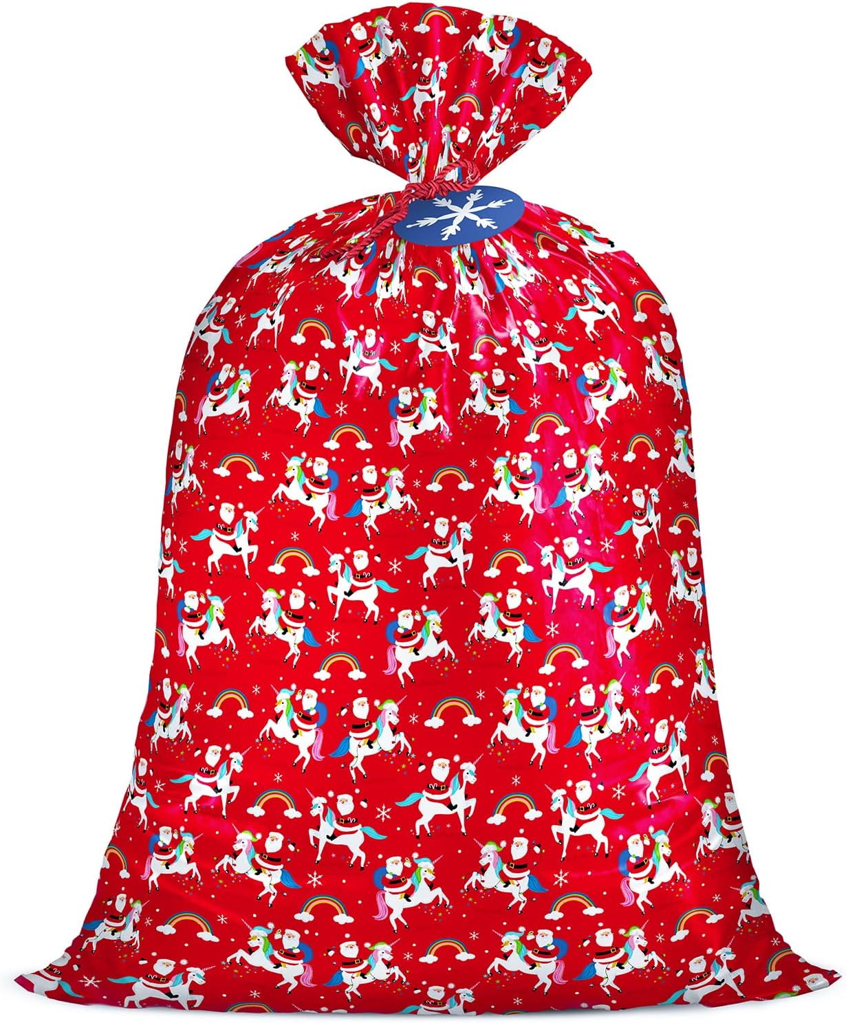 WRAPAHOLIC Jumbo Xmas Sack - 56" Large Christmas Plastic Gift Bag with ...