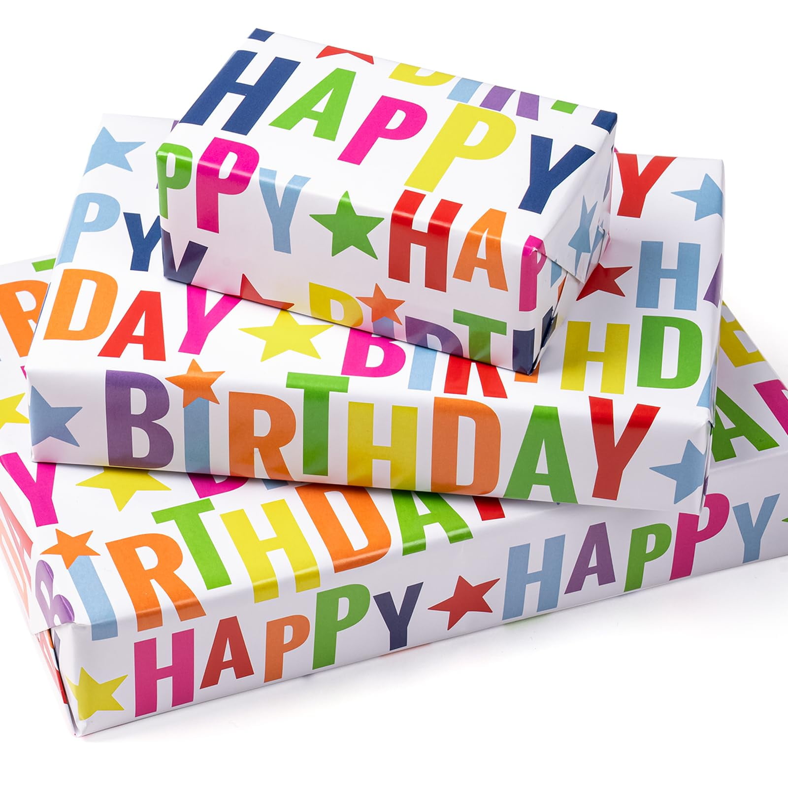 WRAPAHOLIC Birthday Wrapping Paper AIF9 Sheet - 6 Sheets Colorful Happy ...
