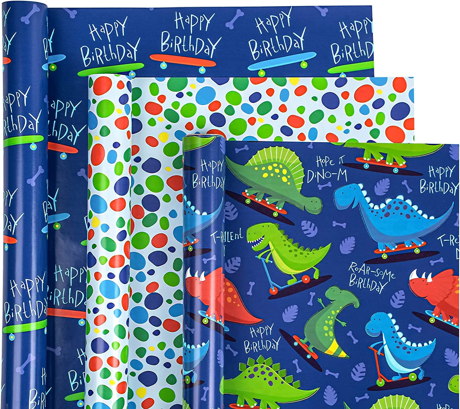 WRAPAHOLIC 17 Inch X 120 Inch Birthday Design Gift Wrap Paper, Cute ...