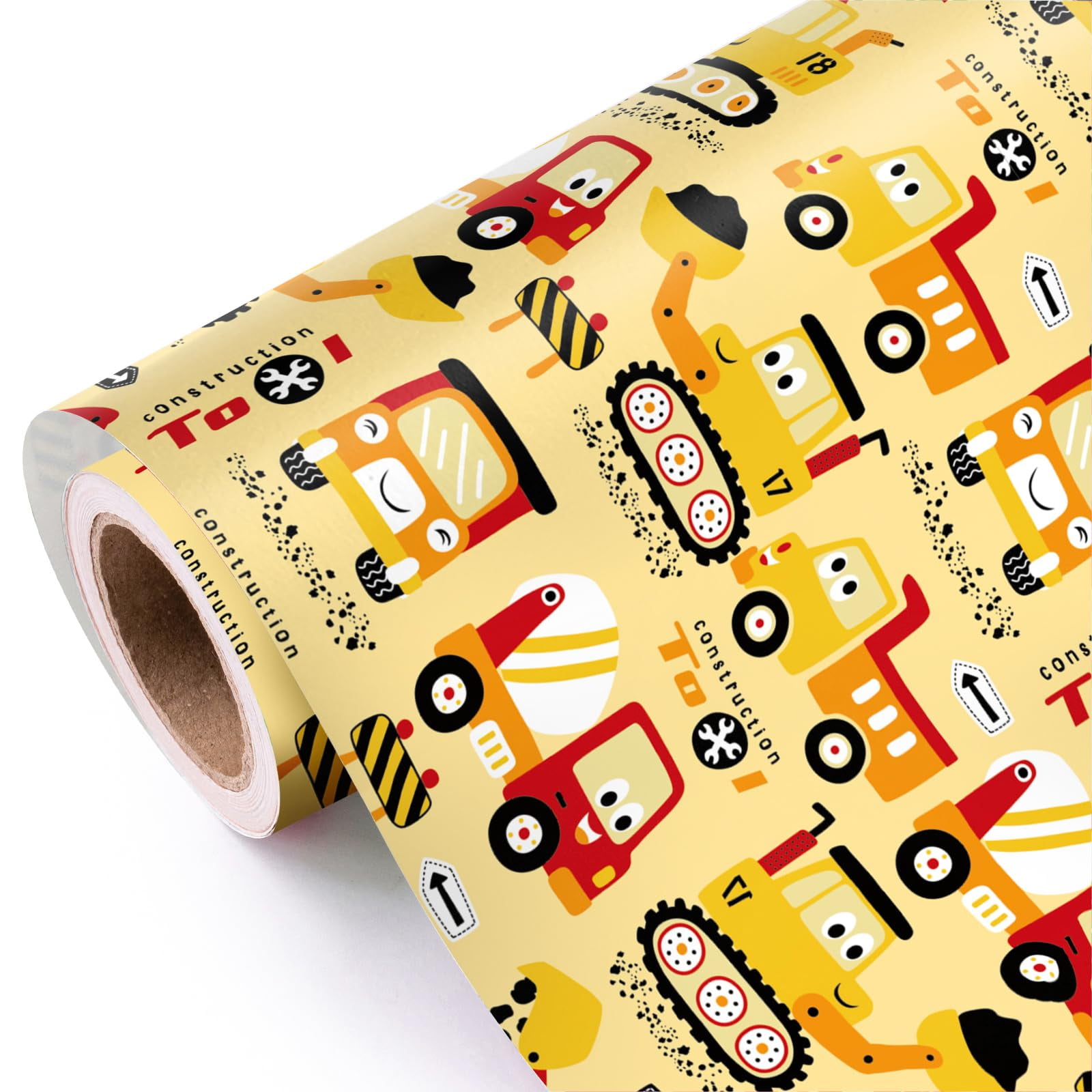 WRAPAHOLIC Construction Wrapping Paper TSF6 Roll - Mini Roll - 17 Inch ...
