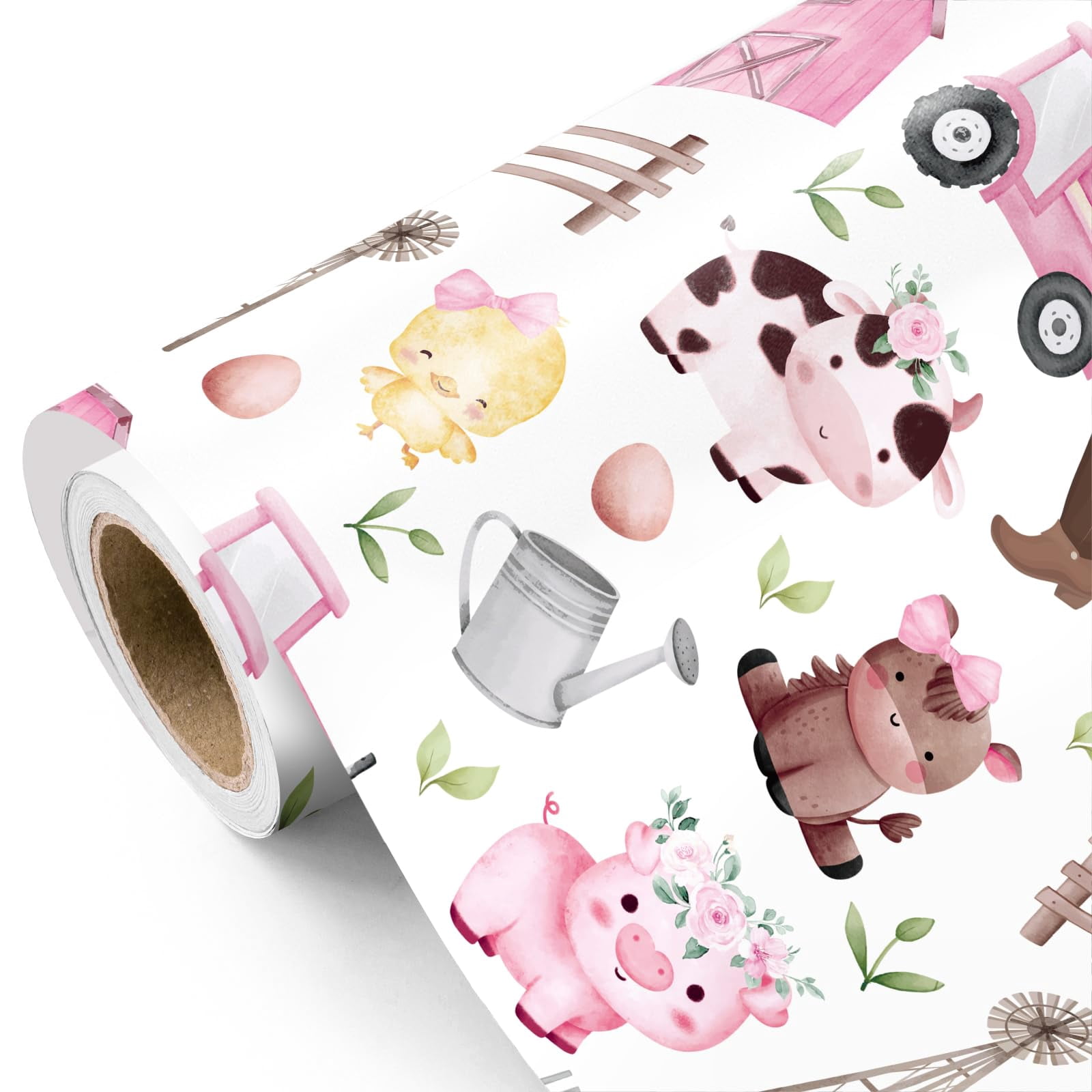 WRAPAHOLIC Farm Animal PriNst Wrapping Paper - Mini Roll - 17 Inch x 16 ...