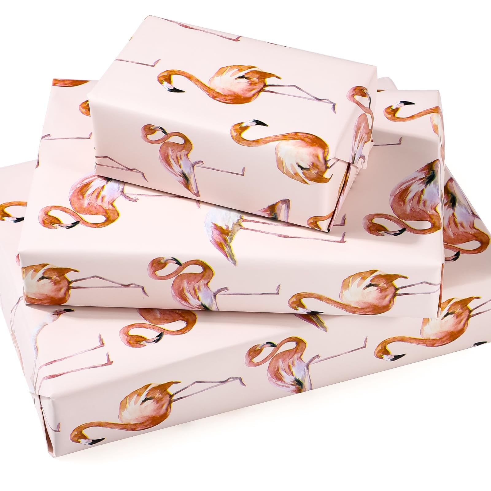 WRAPAHOLIC Flamingo Wrapping AJH3 Paper Sheet - 6 Sheets Pink Flamingo ...