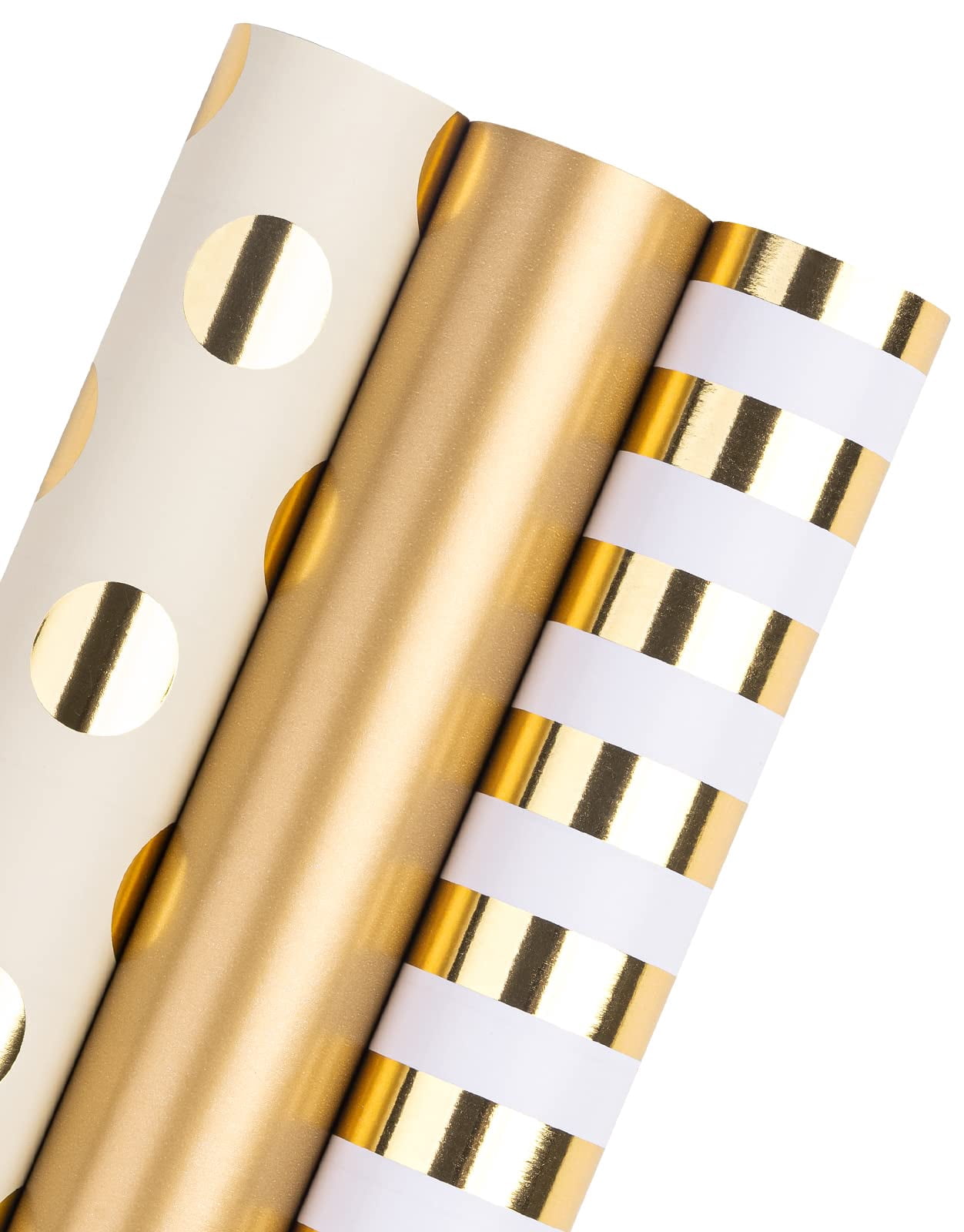 WRAPAHOLIC Gold Wrapping Paper AIF9 Roll - Mini Roll - 3 Rolls - 17 ...