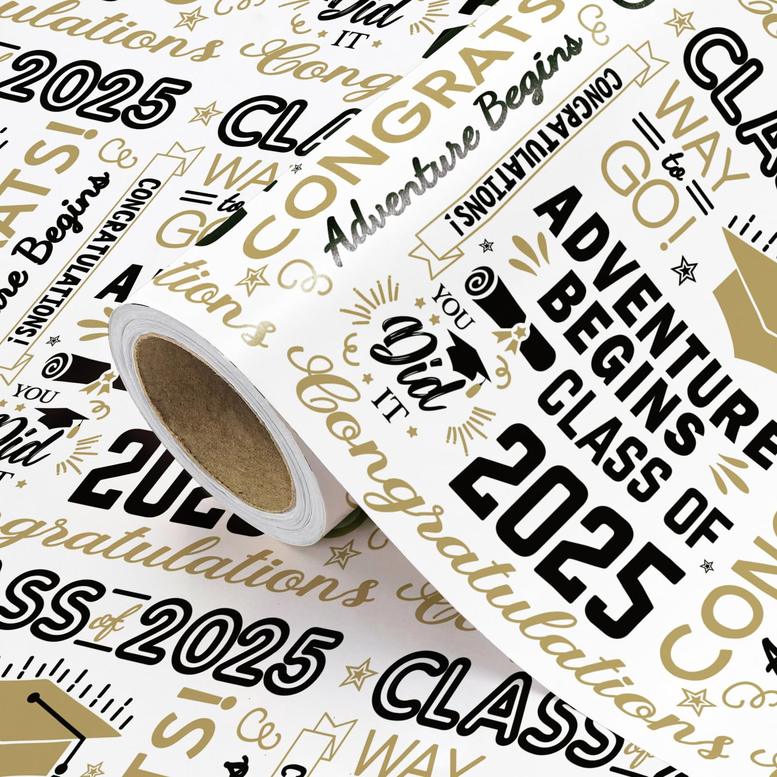 WRAPAHOLIC Graduation Wrapping Paper RRF12 - Mini Roll - 17 Inch x 16.5 ...