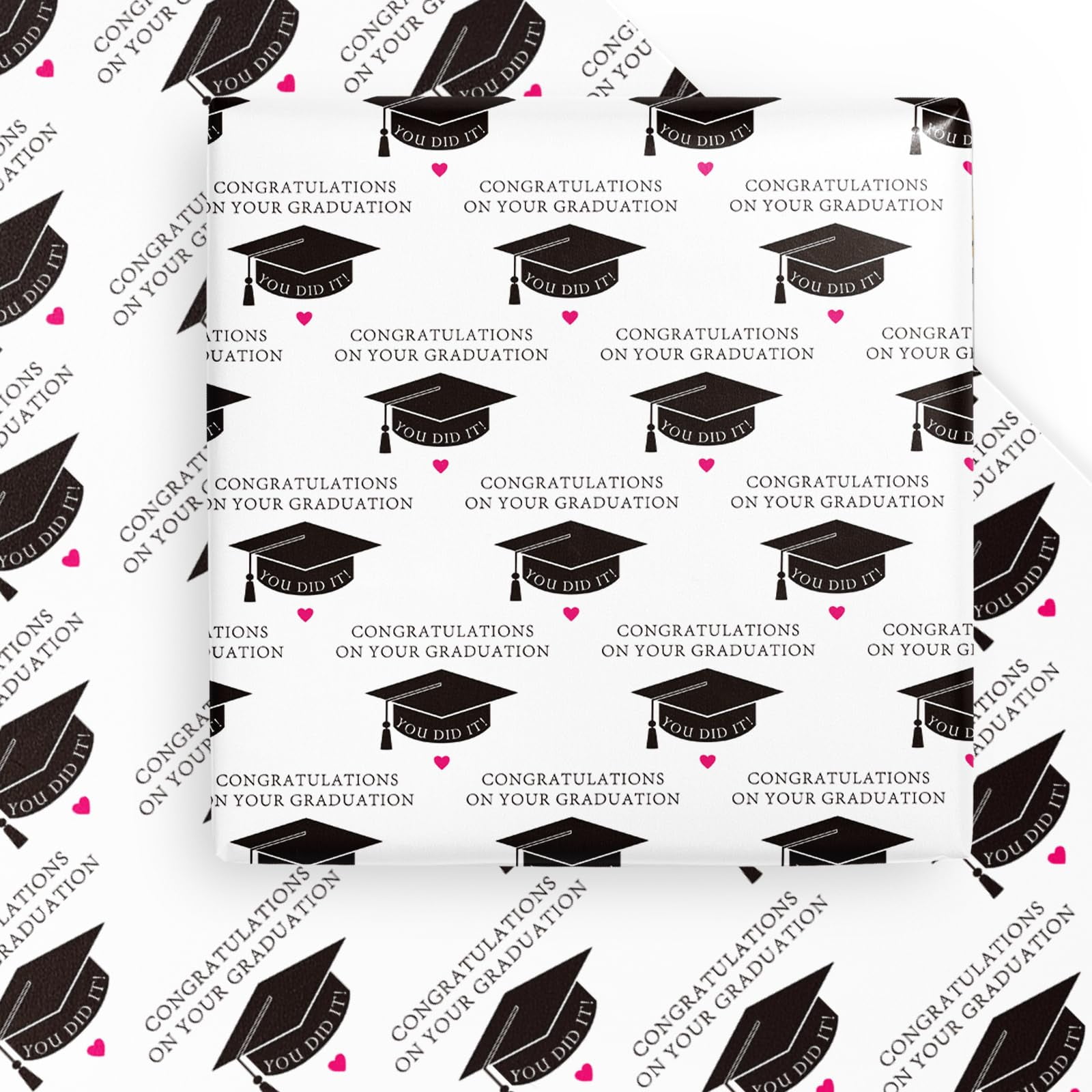 WRAPAHOLIC Graduation Wrapping Paper RRF12 Sheet - 6 Sheets Black ...