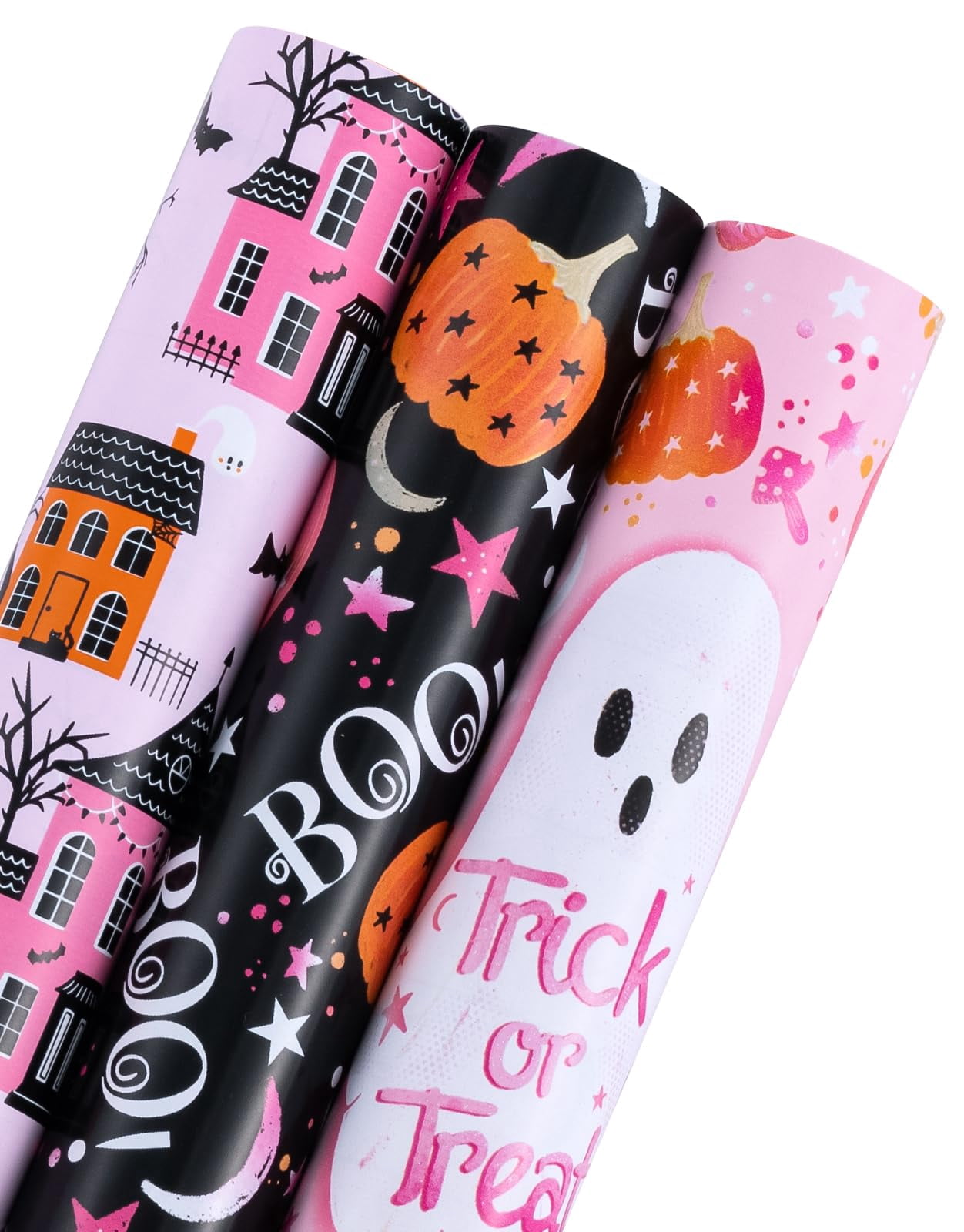 WRAPAHOLIC Halloween Wrapping Paper Roll - AIS1 Mini Roll - 3 Rolls ...