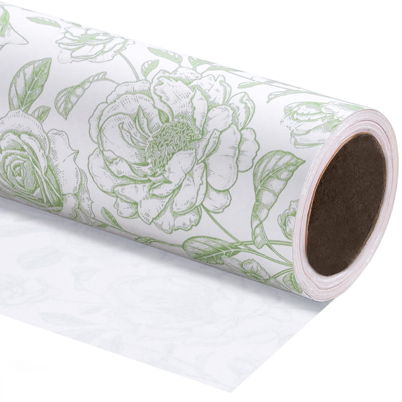 WRAPAHOLIC Kraft Floral Wrapping DEF29 Paper Roll - Mini Roll - 17 Inch ...