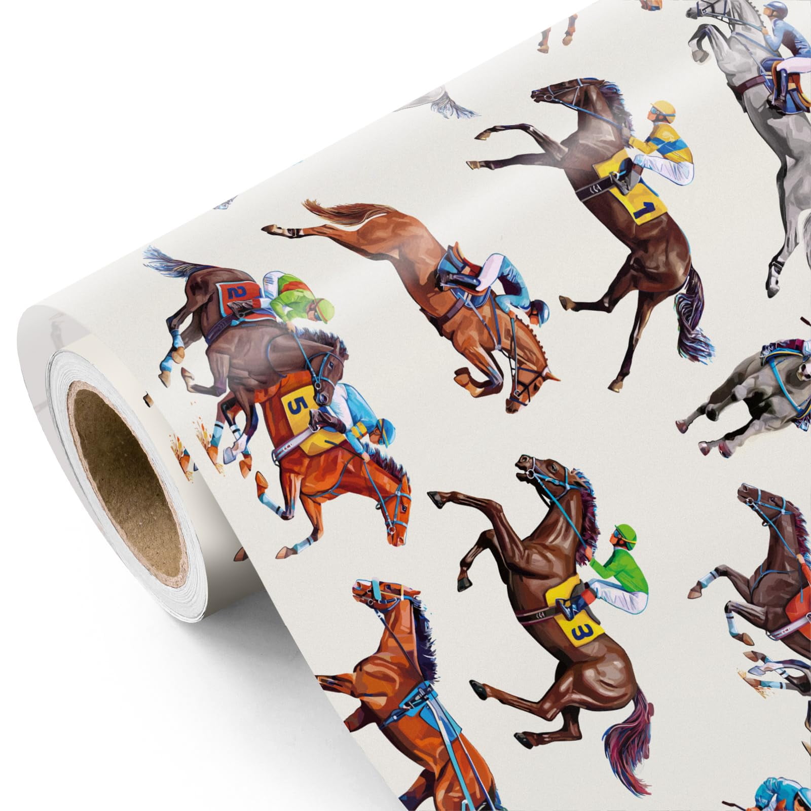 WRAPAHOLIC Racing Horses FEV6 Wrapping Paper Roll - Mini Roll - 17 Inch ...