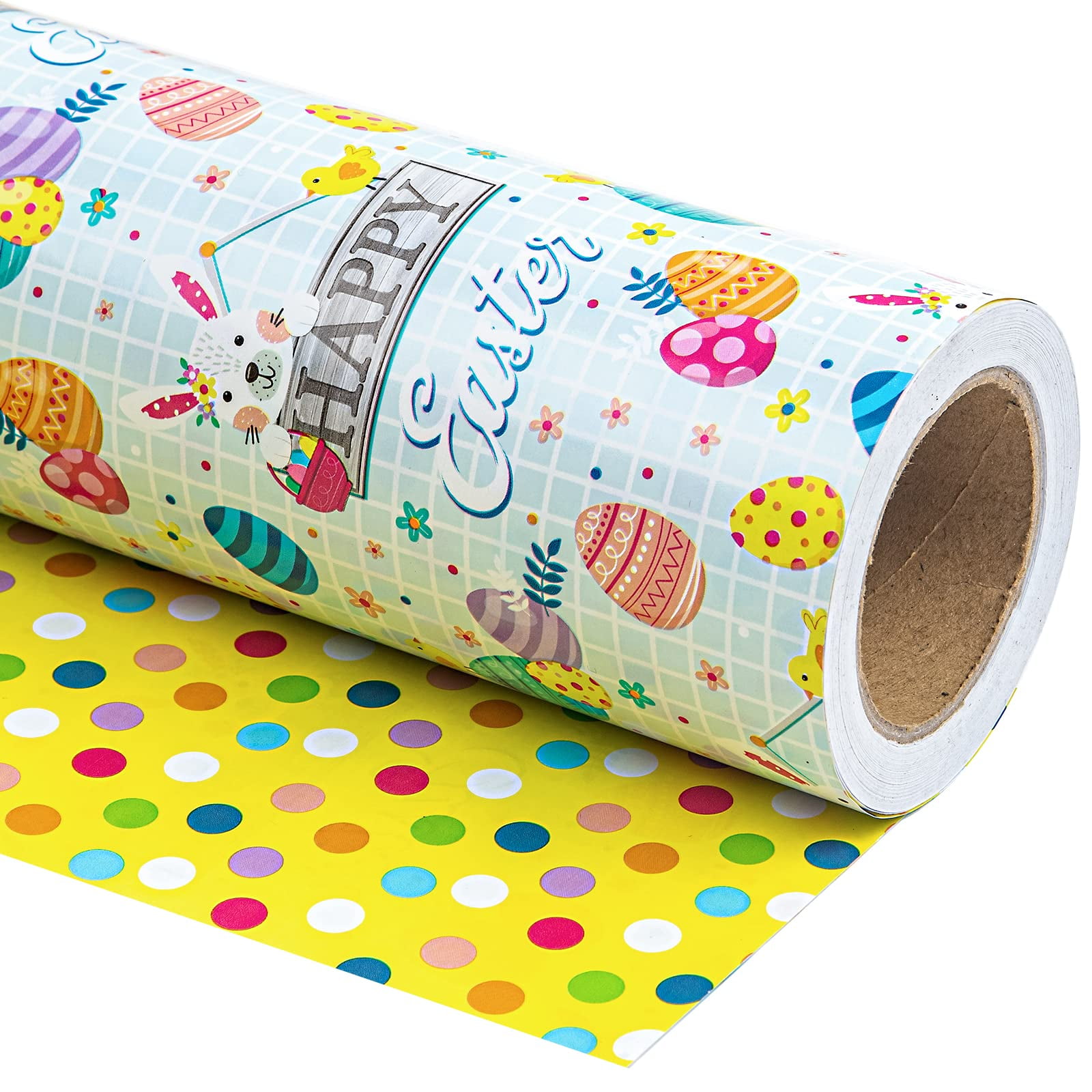 WRAPAHOLIC Reversible Easter Wrapping MSF2 Paper - Mini Roll - 17 Inch ...