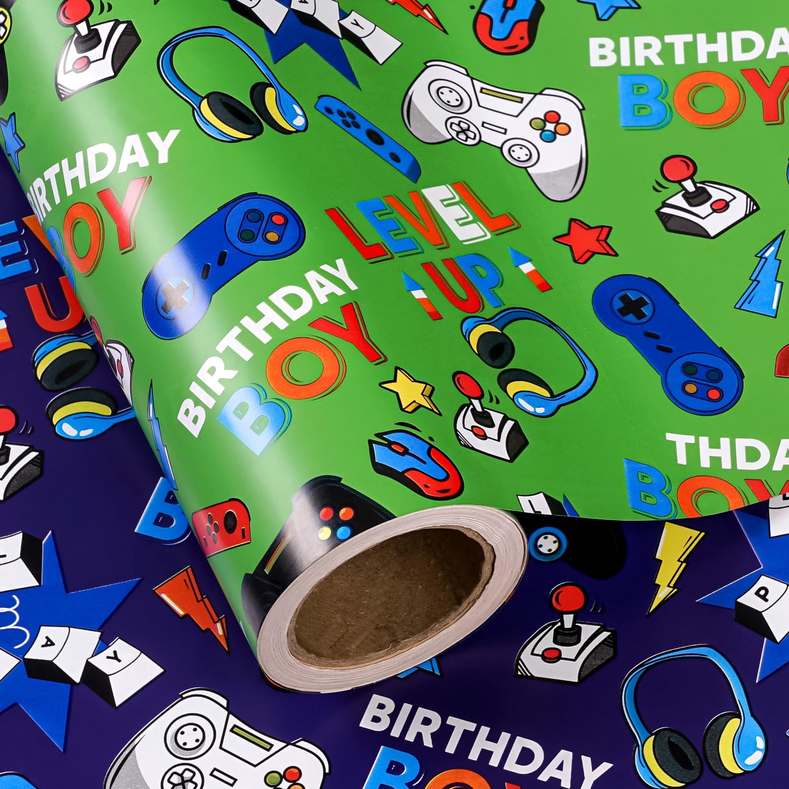 WRAPAHOLIC Reversible Gaming Wrapping Paper - AIS1 Mini Roll - 17 Inch ...