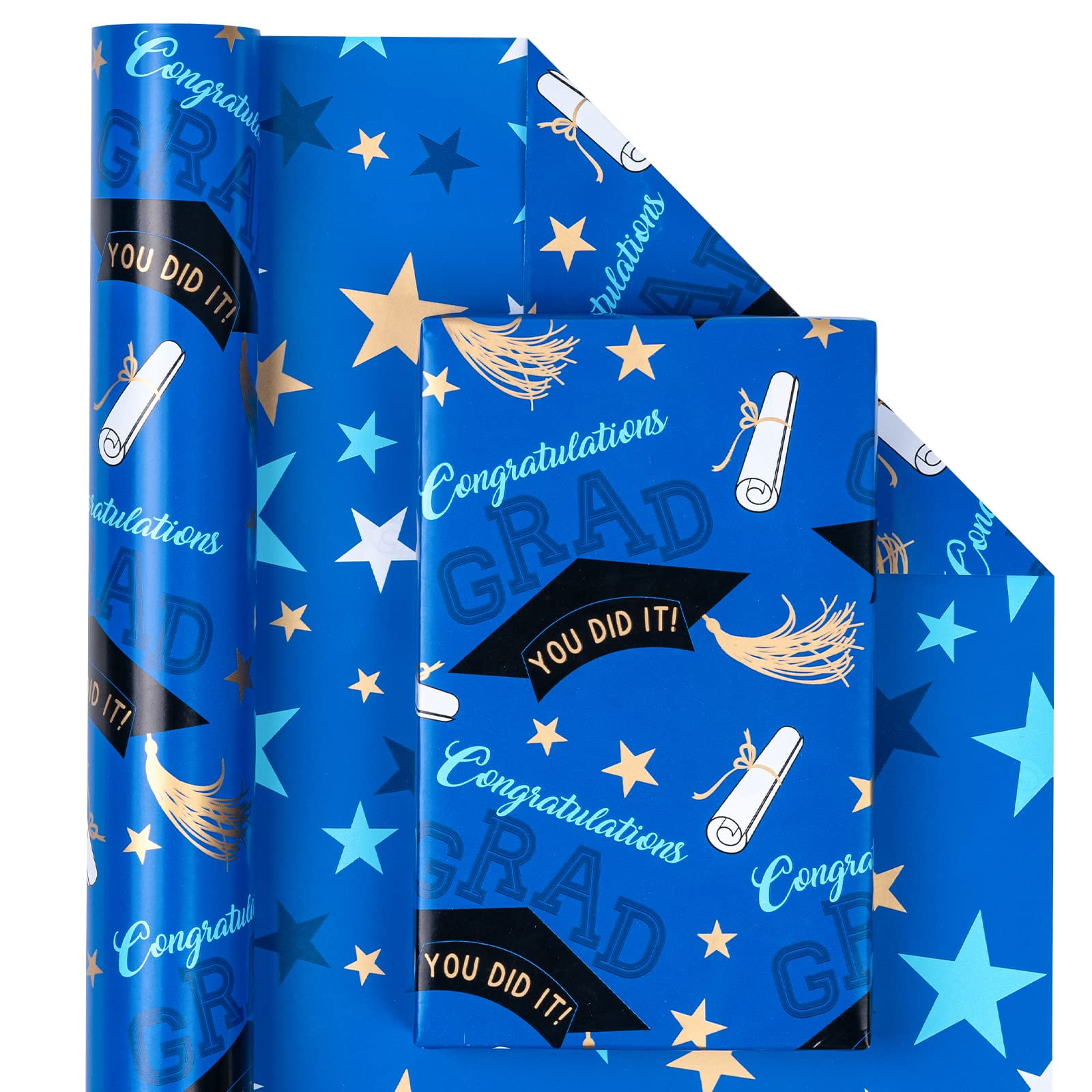 WRAPAHOLIC Reversible Graduation AJH3 Wrapping Paper - Mini Roll - 17 ...
