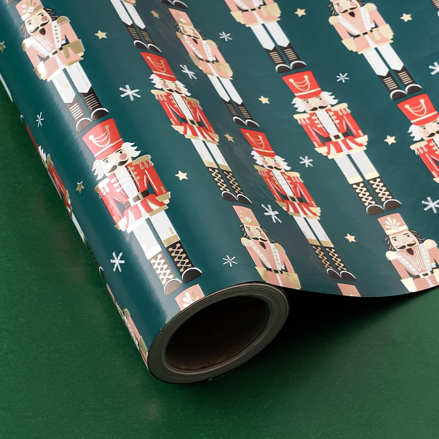 WRAPAHOLIC Reversible Nutcracker Christmas Wrapping Paper - Mini Roll ...