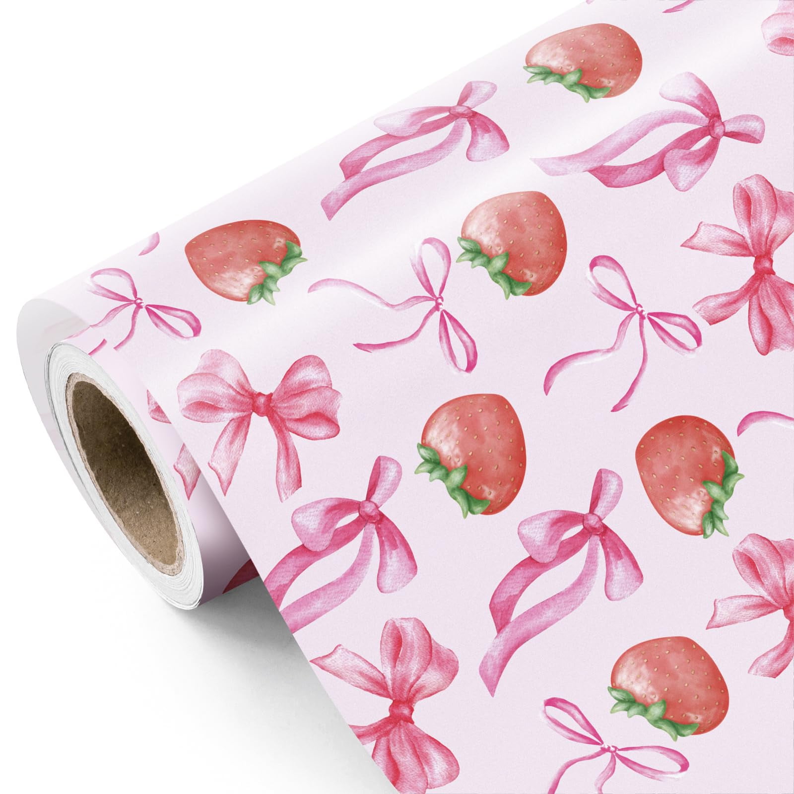 WRAPAHOLIC Strawberry Bow Wrapping VTF5 Paper Roll - Mini Roll - 17 ...