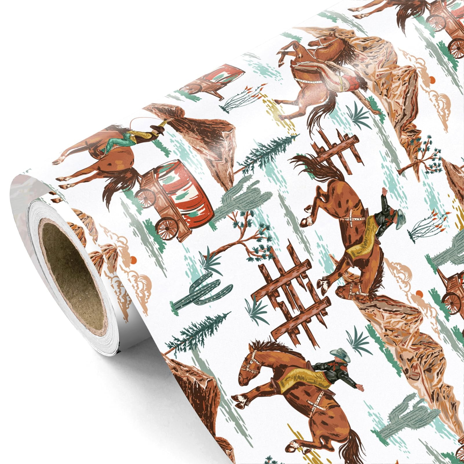 WRAPAHOLIC Western Wrapping Paper SSF20 - Mini Roll - 17 Inch x 16.5 ...