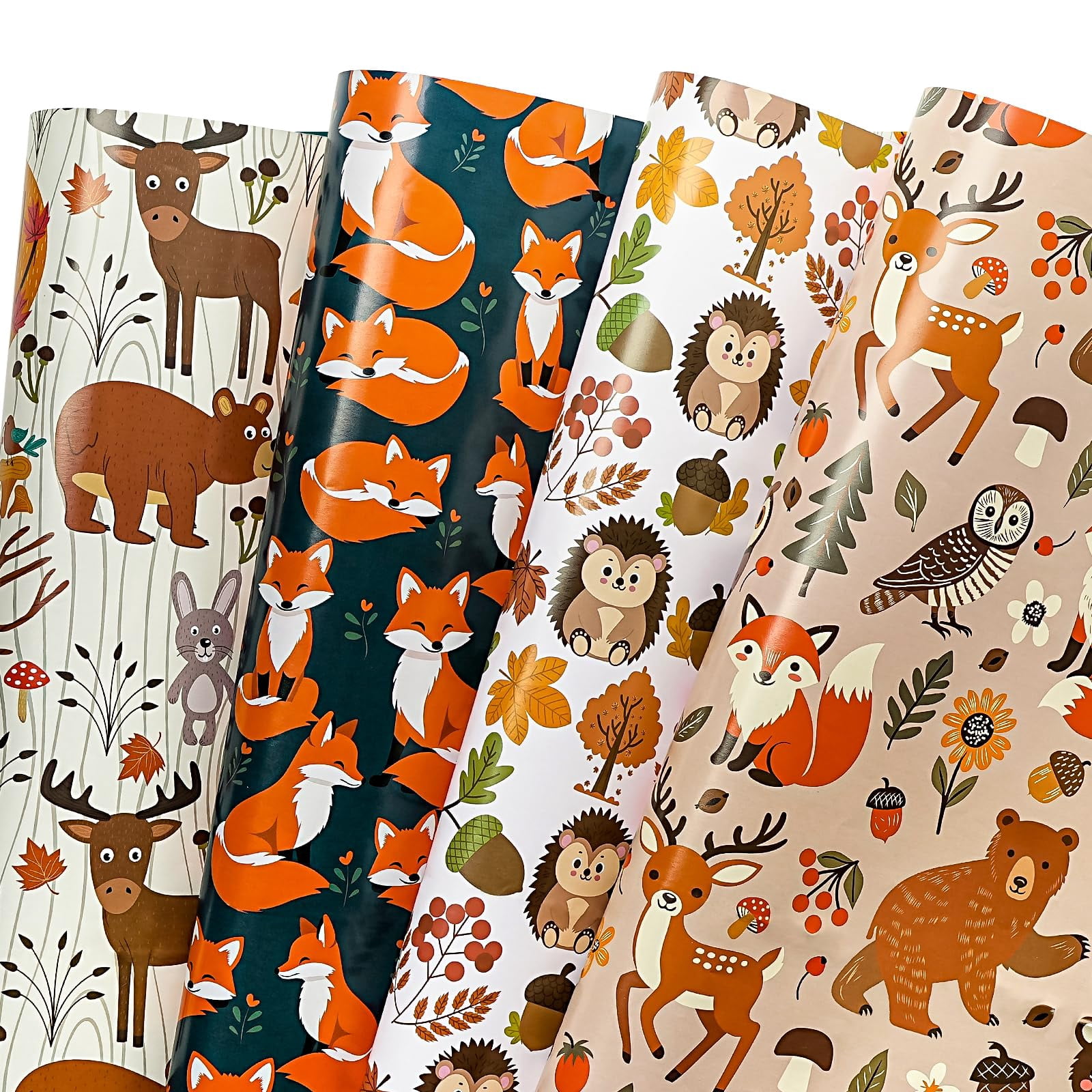 WRAPAHOLIC Woodland Fall Wrapping OKA4 Paper - 12 Sheets Fall Woodland ...