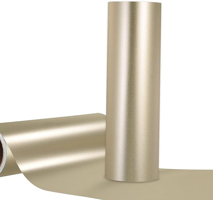 WRAPXPERT Matte Metallic Champagne Gold Adhesive Vinyl Roll 12" x10ft ...