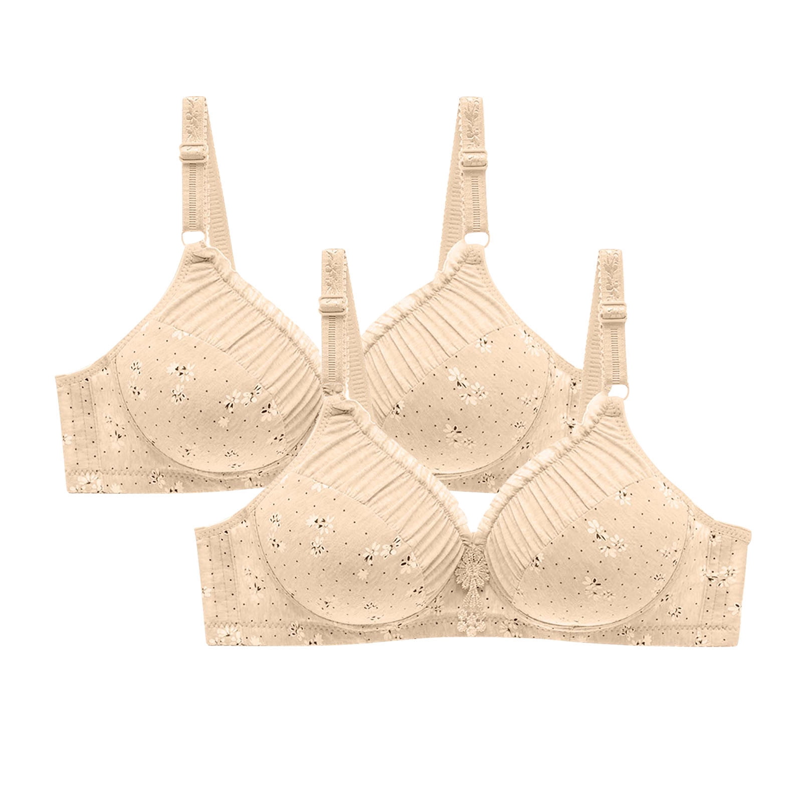 WREESH 2 Pack Push-Up Bra Women Printing Large Size Comfort Ventilate ...