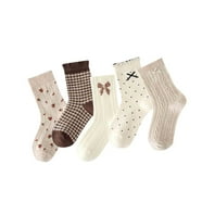 TeeHee Girls Cotton Double Ruffle Crew Socks, 6 Pair Pack, Solid, Non ...