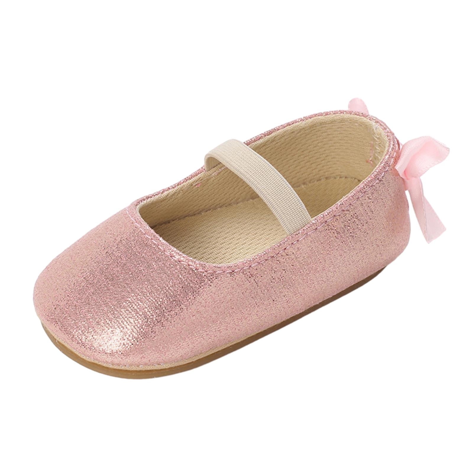 WREESH Baby Girls' Ballet Flats: Dress Shoes with Bow for Wedding ...