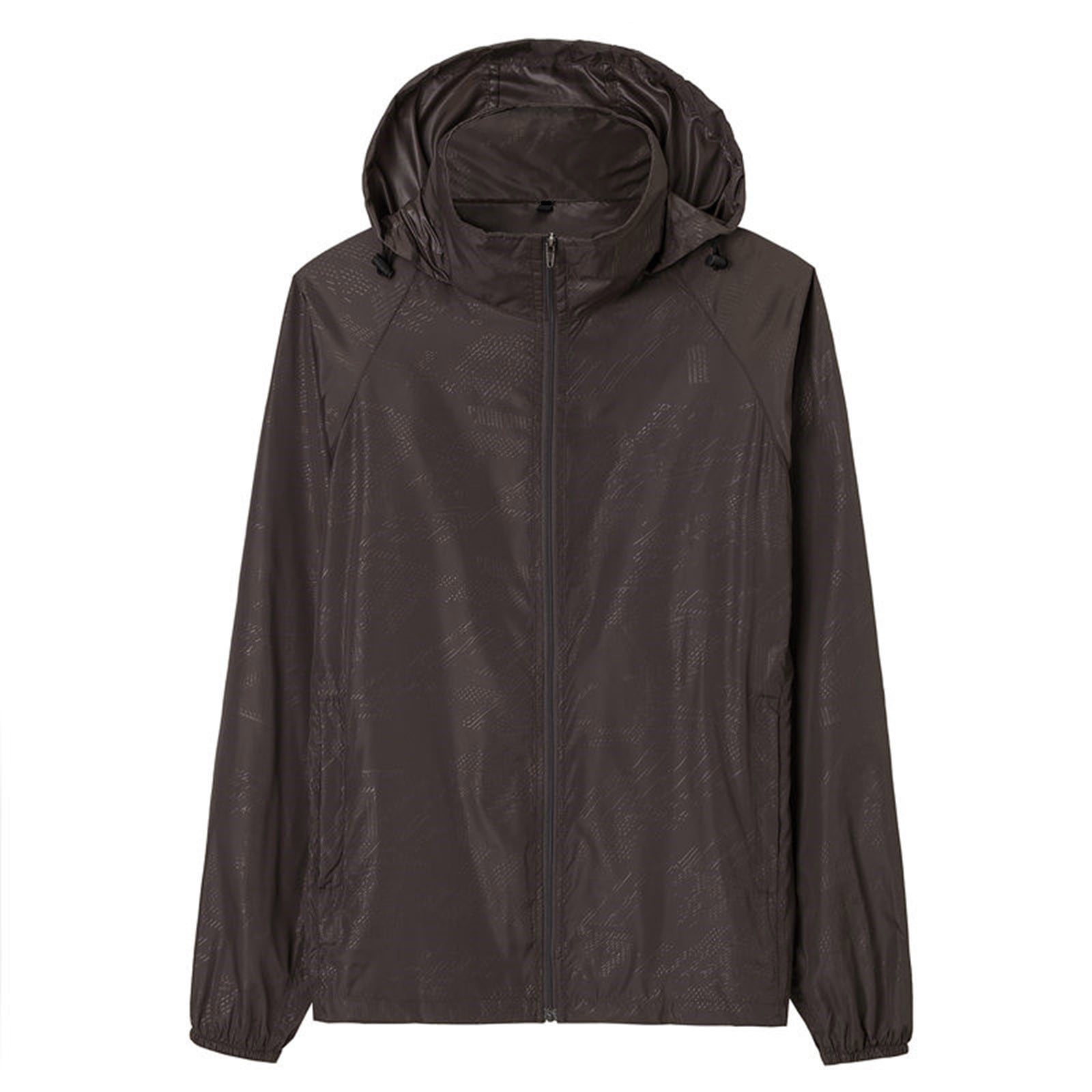 WREESH Fashion Jacket Men Casual Solid Sports Hooded Long Sleeve Zipper ...