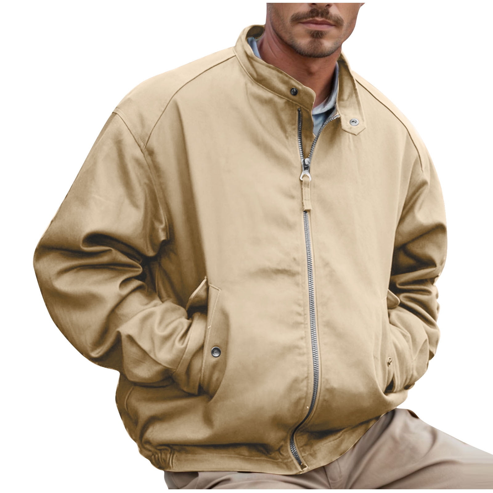 WREESH Fashion Jacket Men'S Casual Solid Color Buttons Pockets Long ...