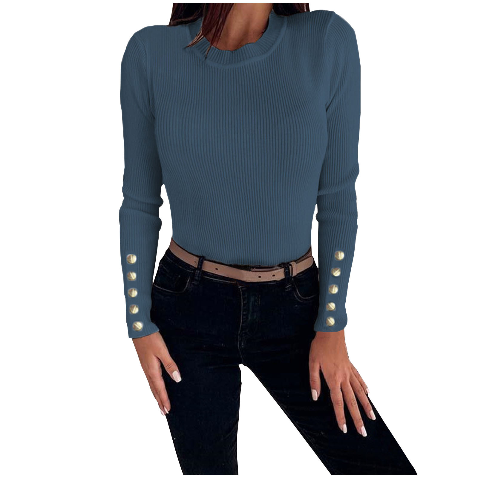 WREESH Fashion Pullover Cropped Sweater Women's Casual Comfortable ...