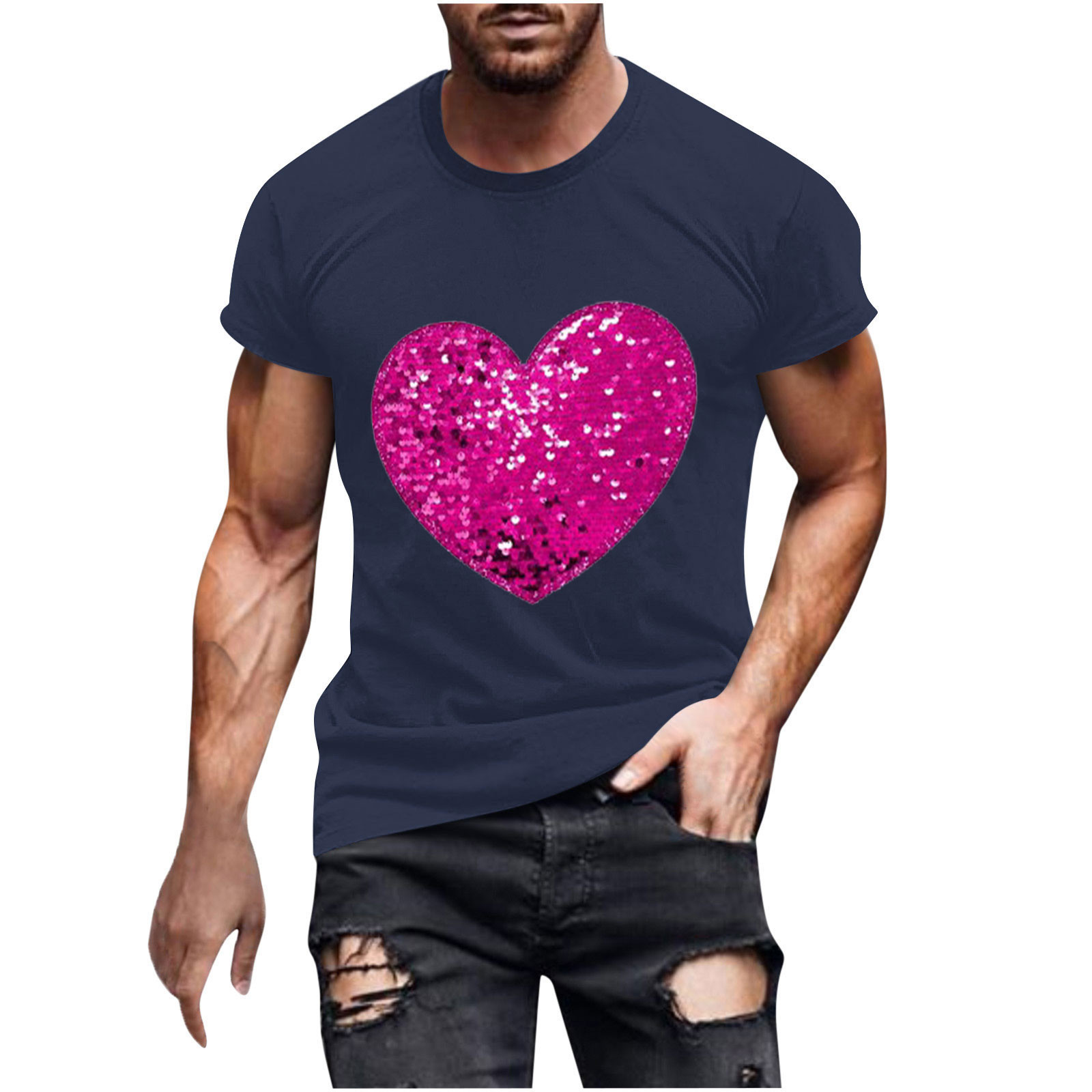 WREESH Matching Couples Shirts Set Valentine's Day Heart Graphic Tees ...