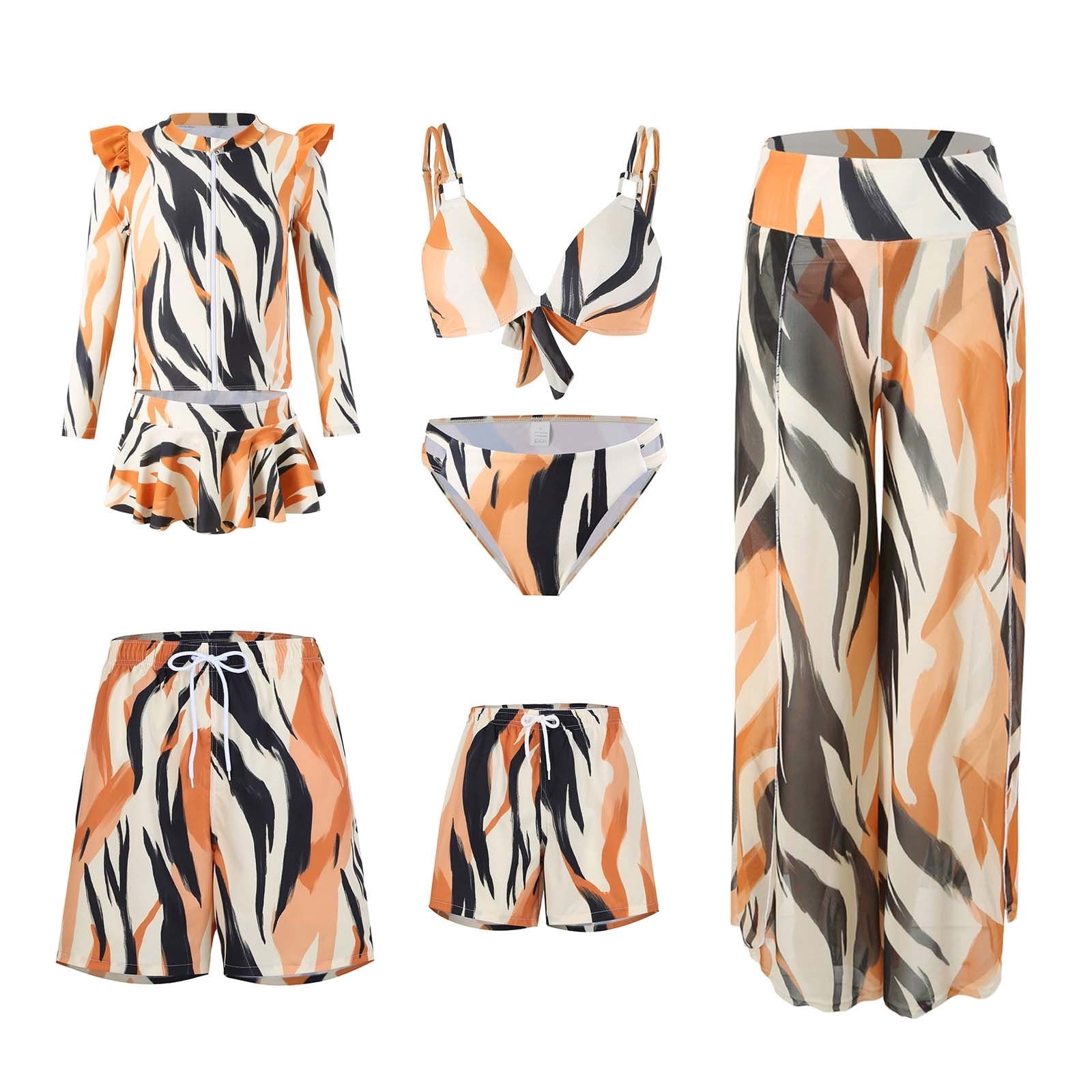 WREESH Matching Family Swimsuits for Women Bikini Sets Beach Cover Ups ...