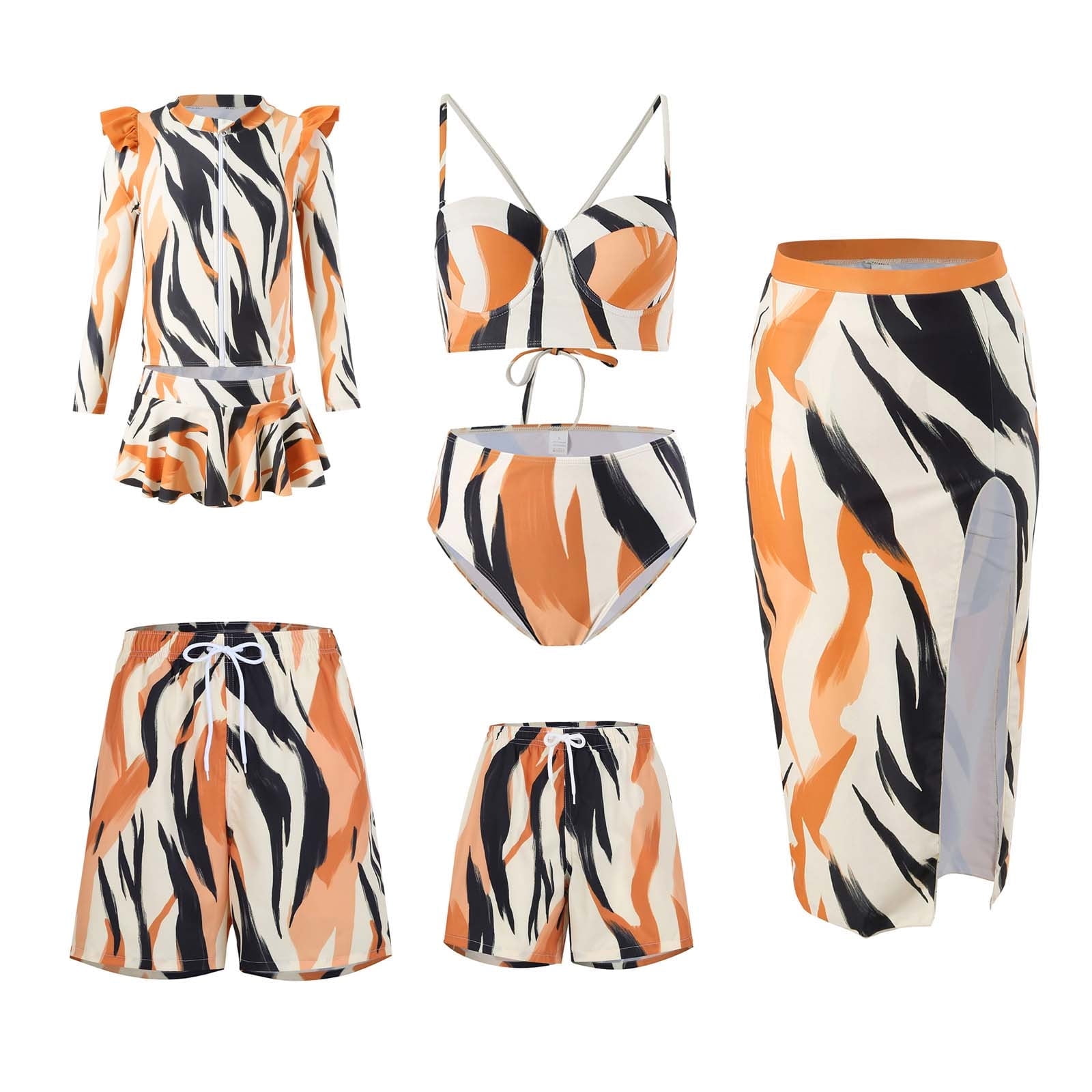 WREESH Matching Family Swimsuits for Women Bikini Sets Beach Cover Ups ...