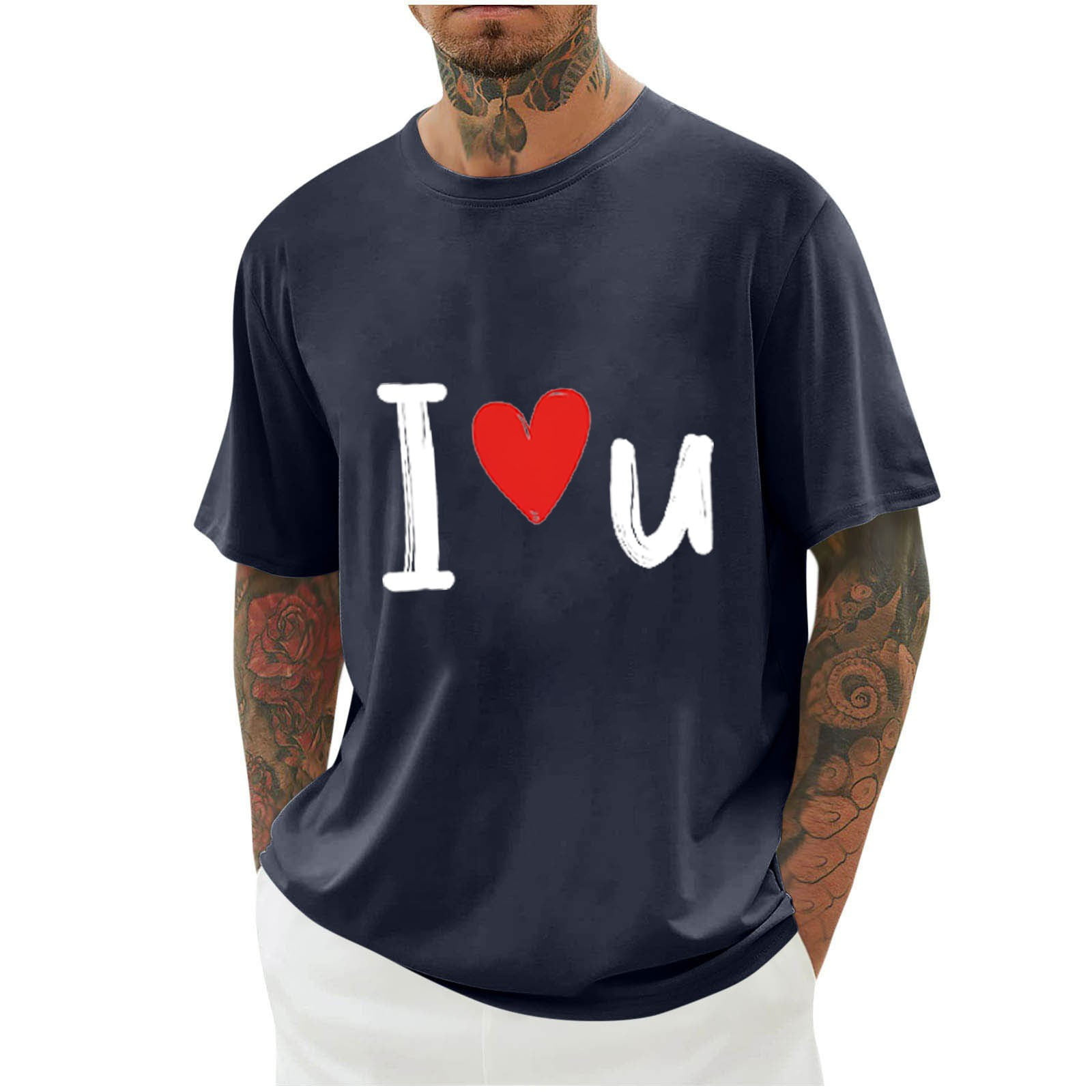 WREESH Men’S Graphic Tees Valentine's Day Heart Printed Shirts Casual ... WREESH Men’S Graphic Tees Valentine's Day Heart Printed Shirts Casual ...