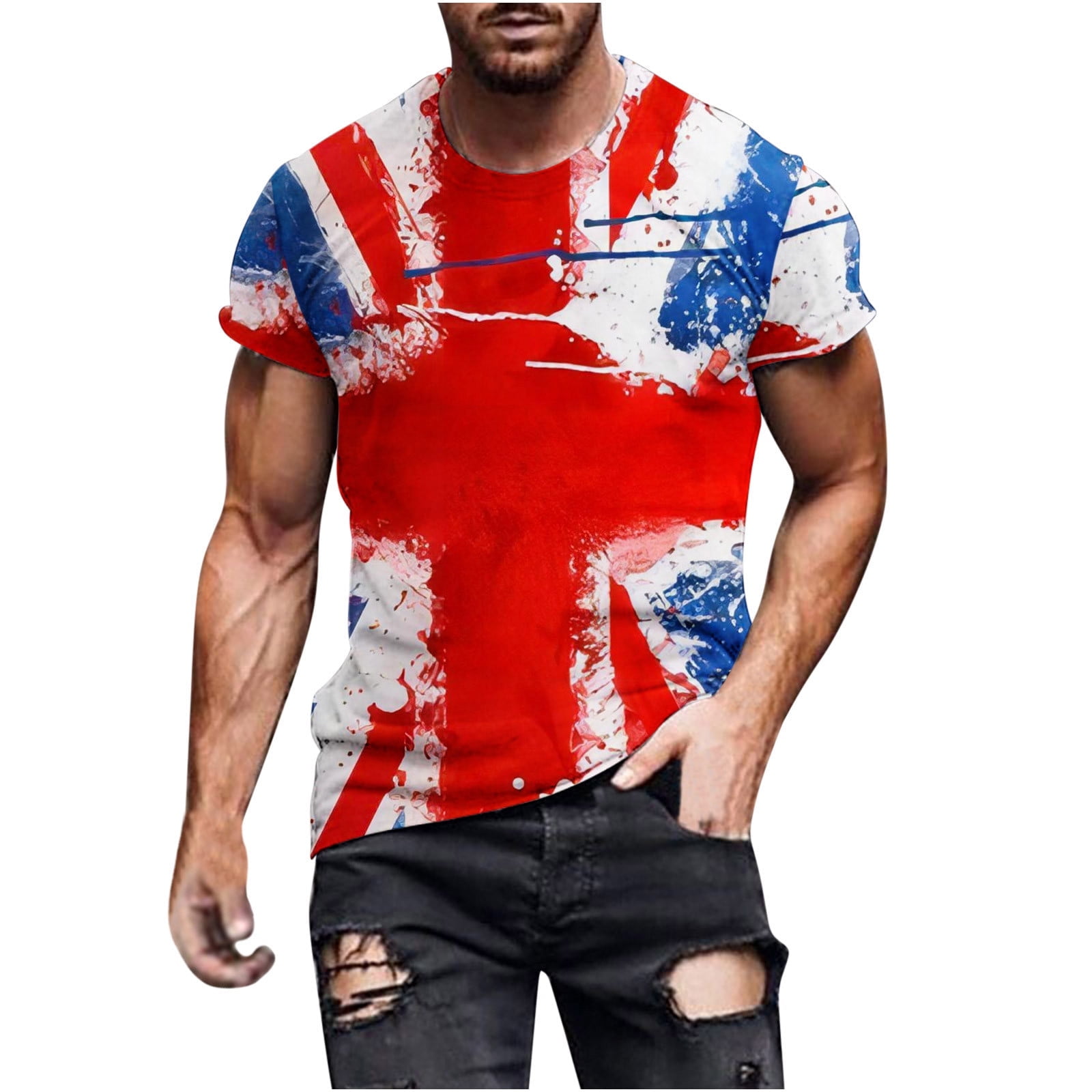 WREESH Men's American Flag Workout Tee Short Sleeve Casual T-Shirt with ... WREESH Men's American Flag Workout Tee Short Sleeve Casual T-Shirt with ...